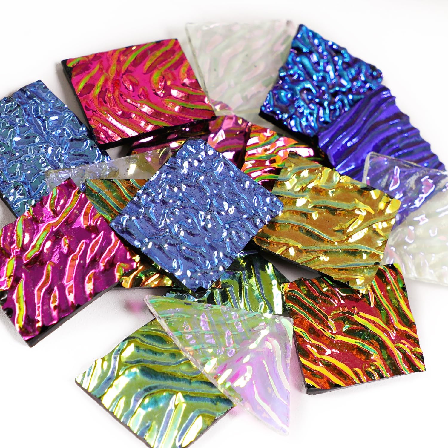 Amazon.com: 3 Bags /84g COE90 Dichroic Glass Scrap Assorted Fusible Glass Fusing Microwave kiln ...