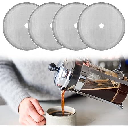 4-Pack Stainless Steel Replacement Cafetiere Filter Mesh Screen - 4 ...