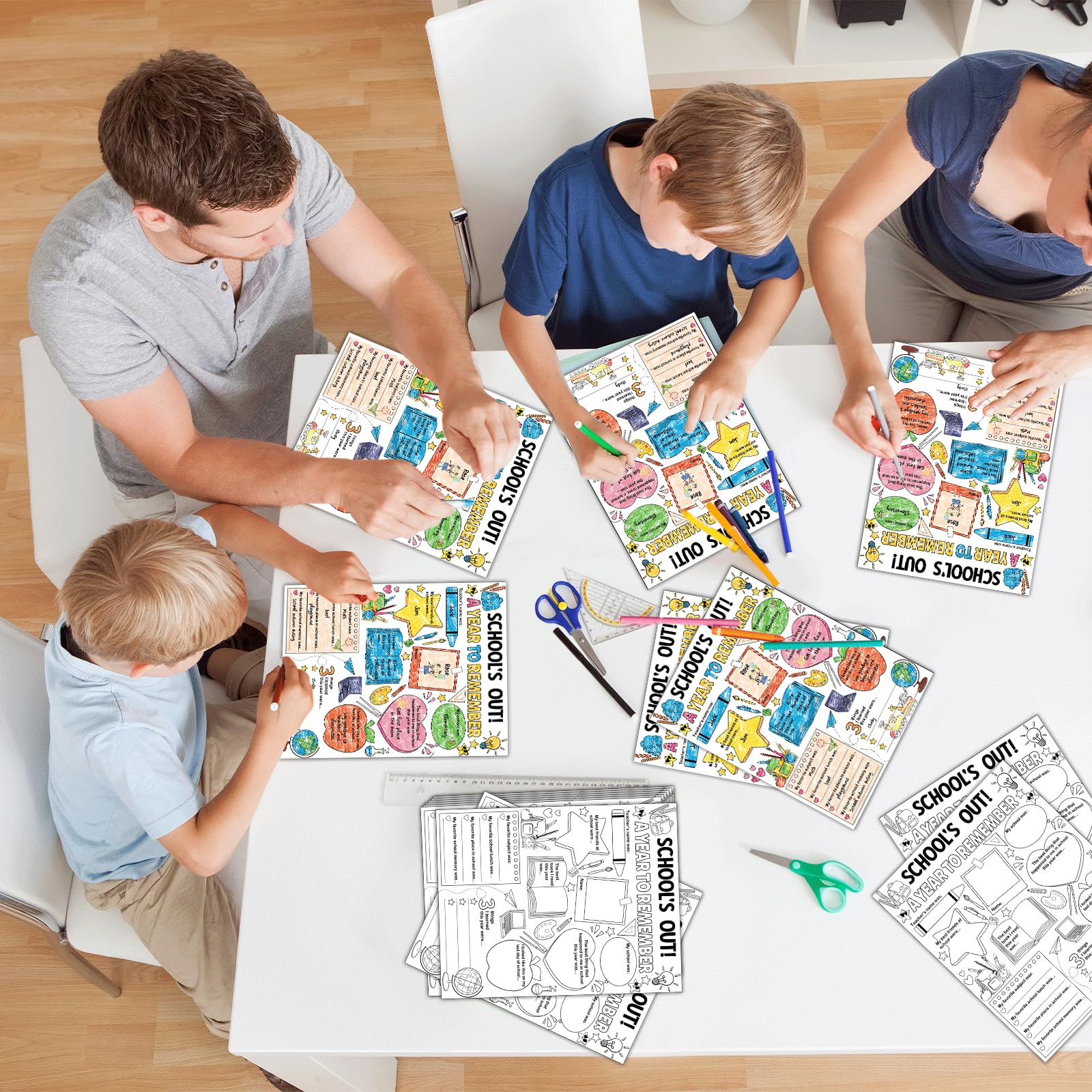 Snapklik.com : 40Pcs Color Your Own Summer End Of School Year Classroom ...