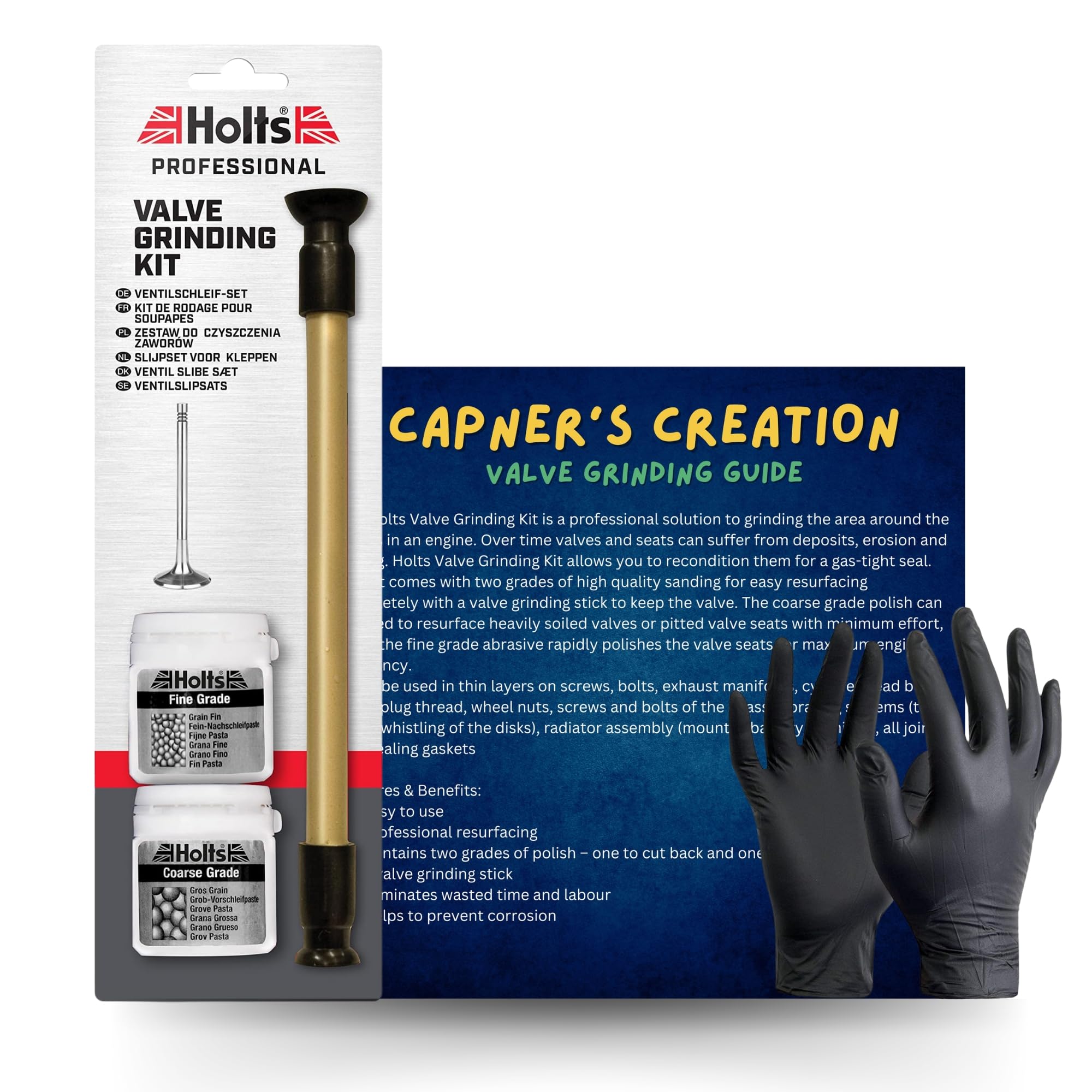 Amazon.com: Valve Grinding Lapping Compound Kit Fine and Coarse Grade ...