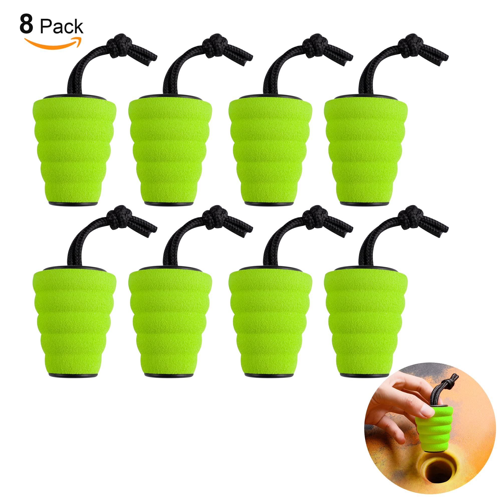 Snapklik.com : GanFindX 8 Pack Light Green Kayak Scupper Plug Kit
