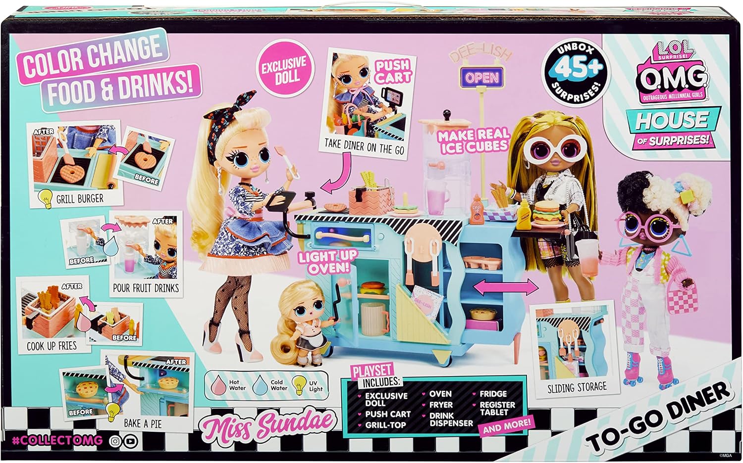 Buy LOL Surprise OMG to-Go Diner Playset with 45+ Surprises- Miss ...