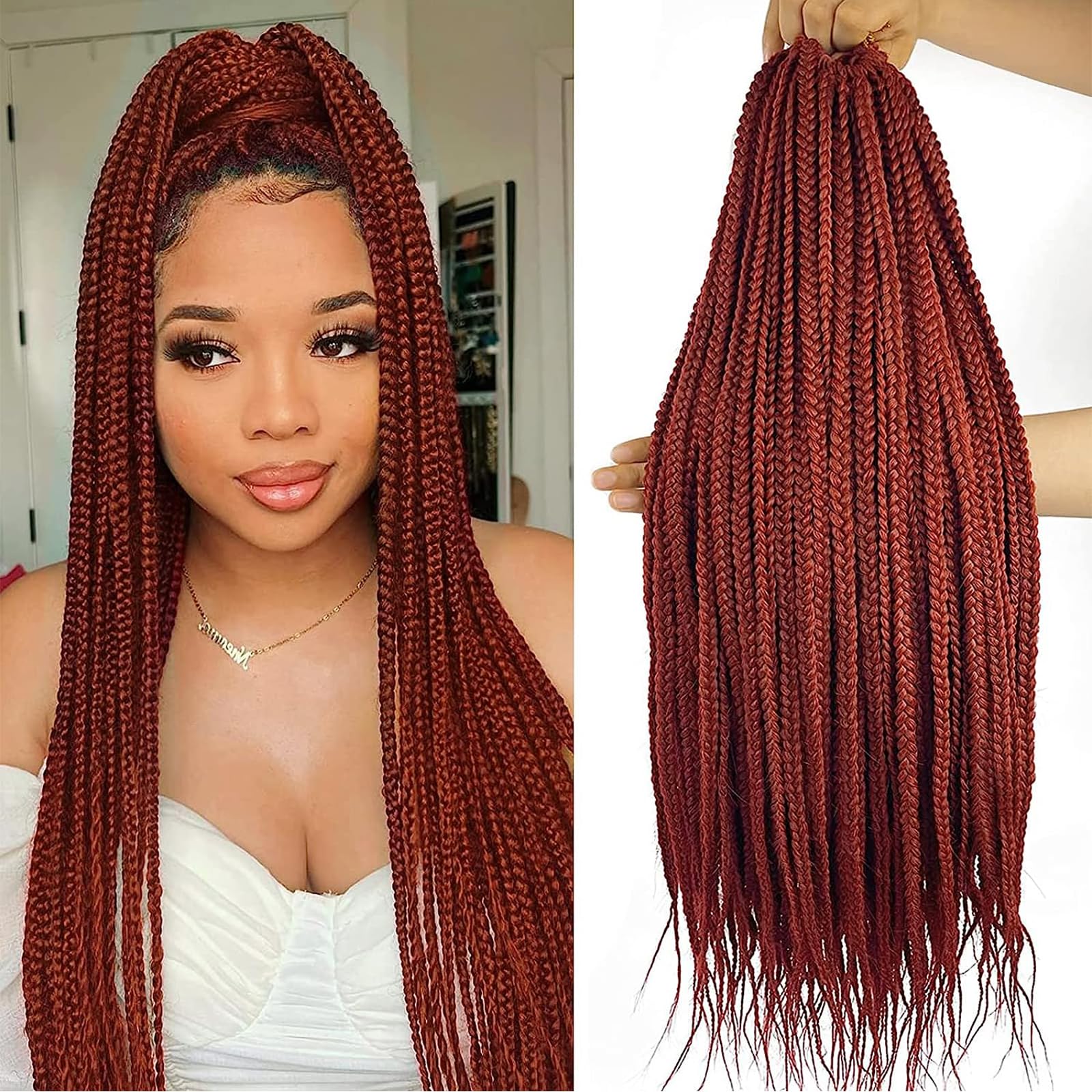TAOYEMY Box Crochet Braids Hair Extensions 6 Packs 24 inch Synthetic ...