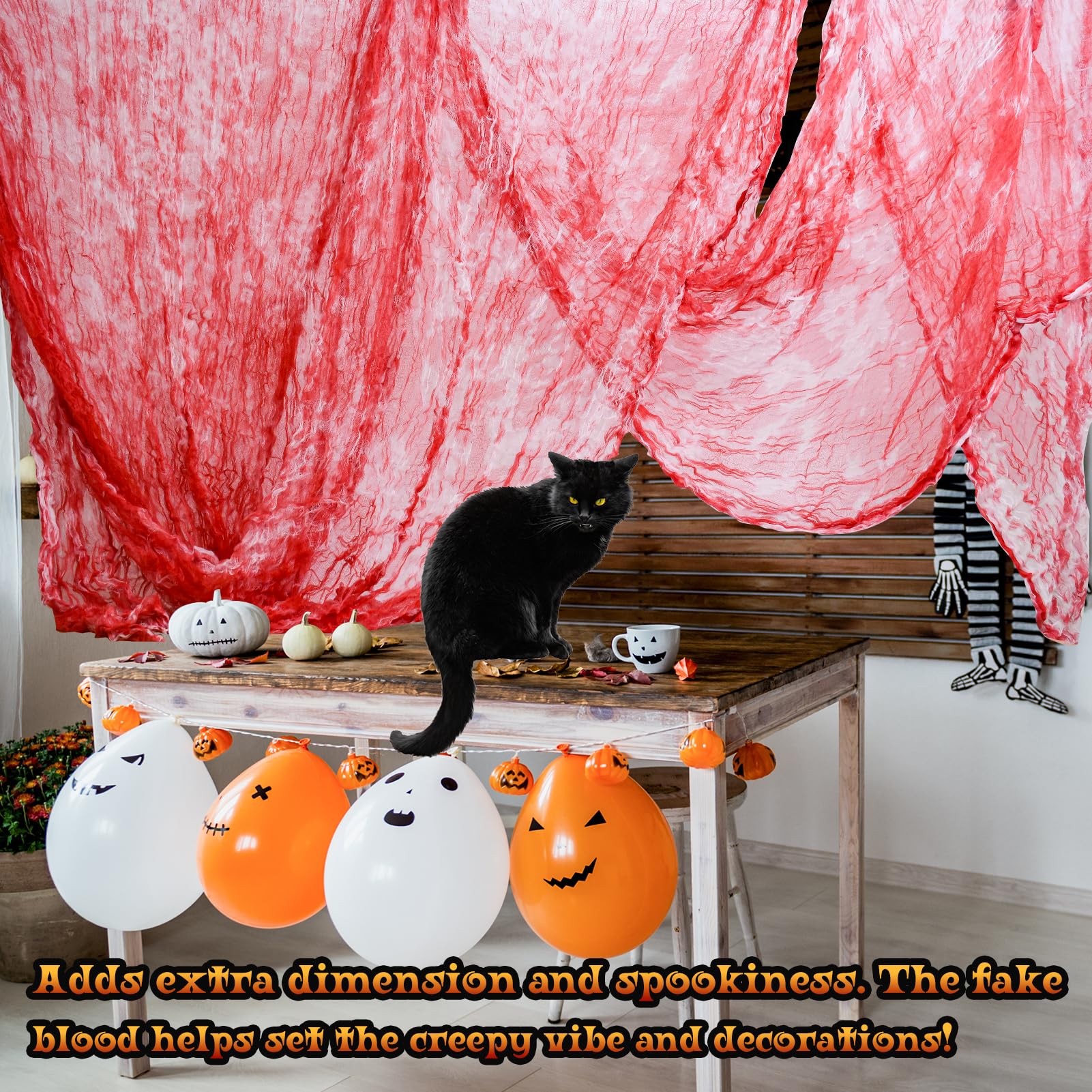 Snapklik.com : Halloween Blood Creepy Cloth, 236 X 85 Inch Spooky Gauze ...