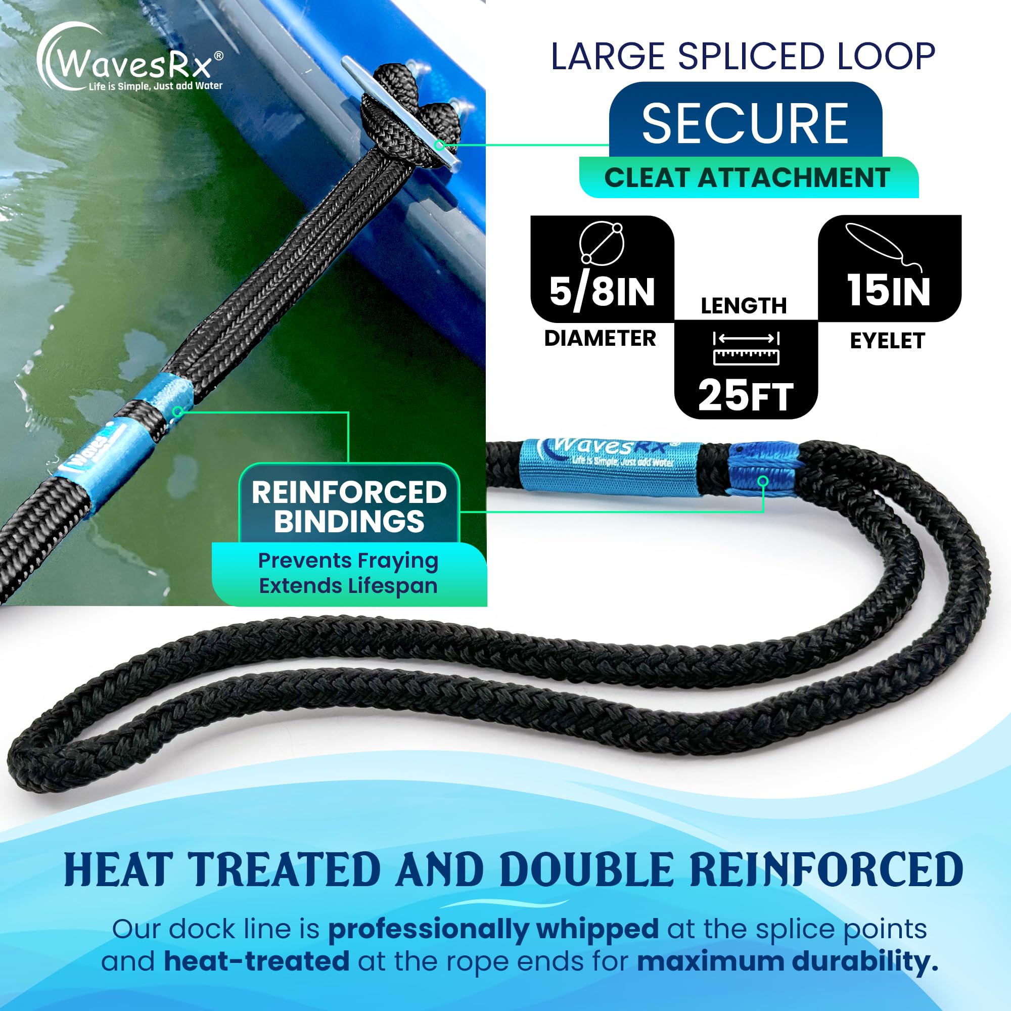 Snapklik.com : Premium Nylon Boat Dock Lines & Ropes For Docking ...