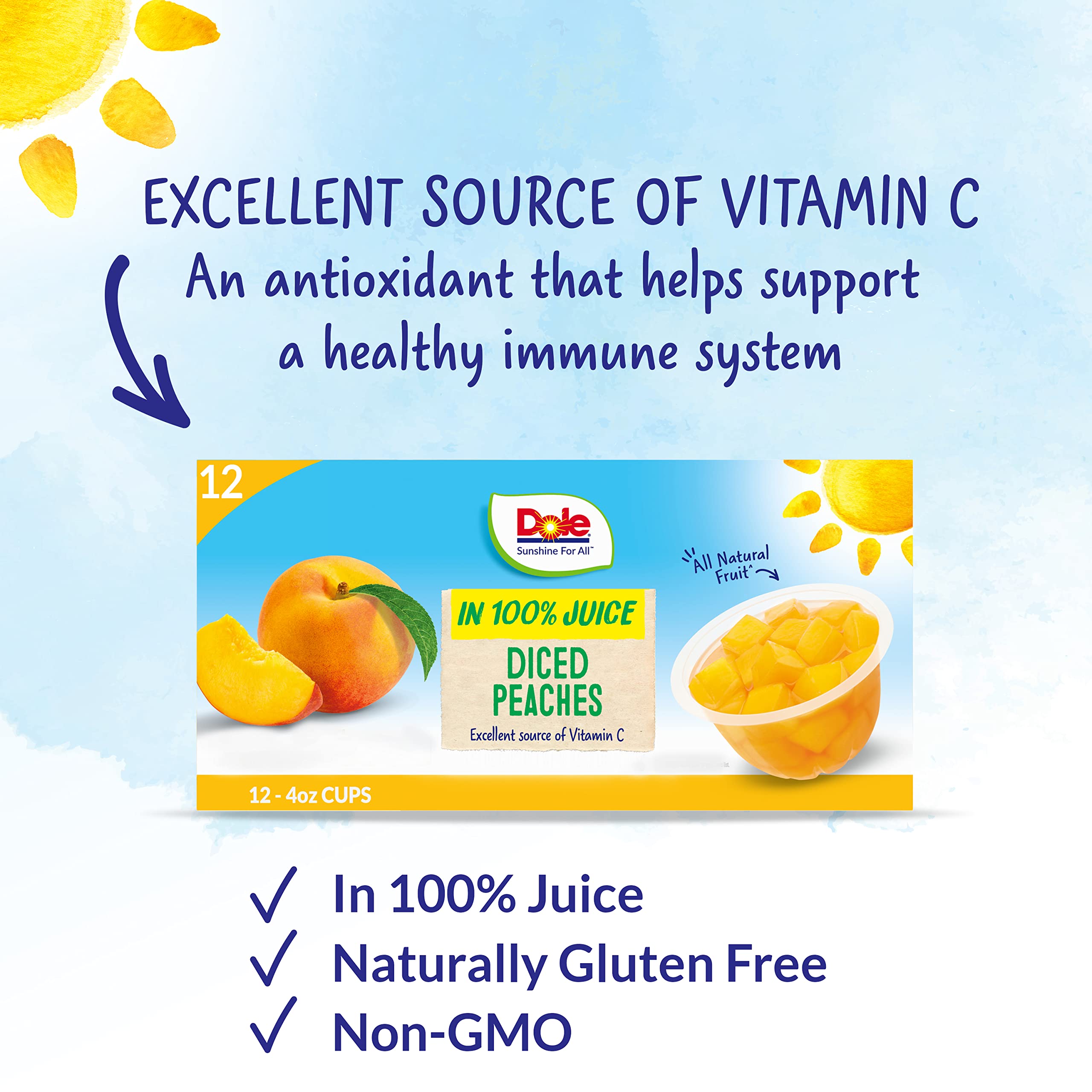Snapklik.com : Dole Fruit Bowls Diced Peaches In 100% Juice Snacks