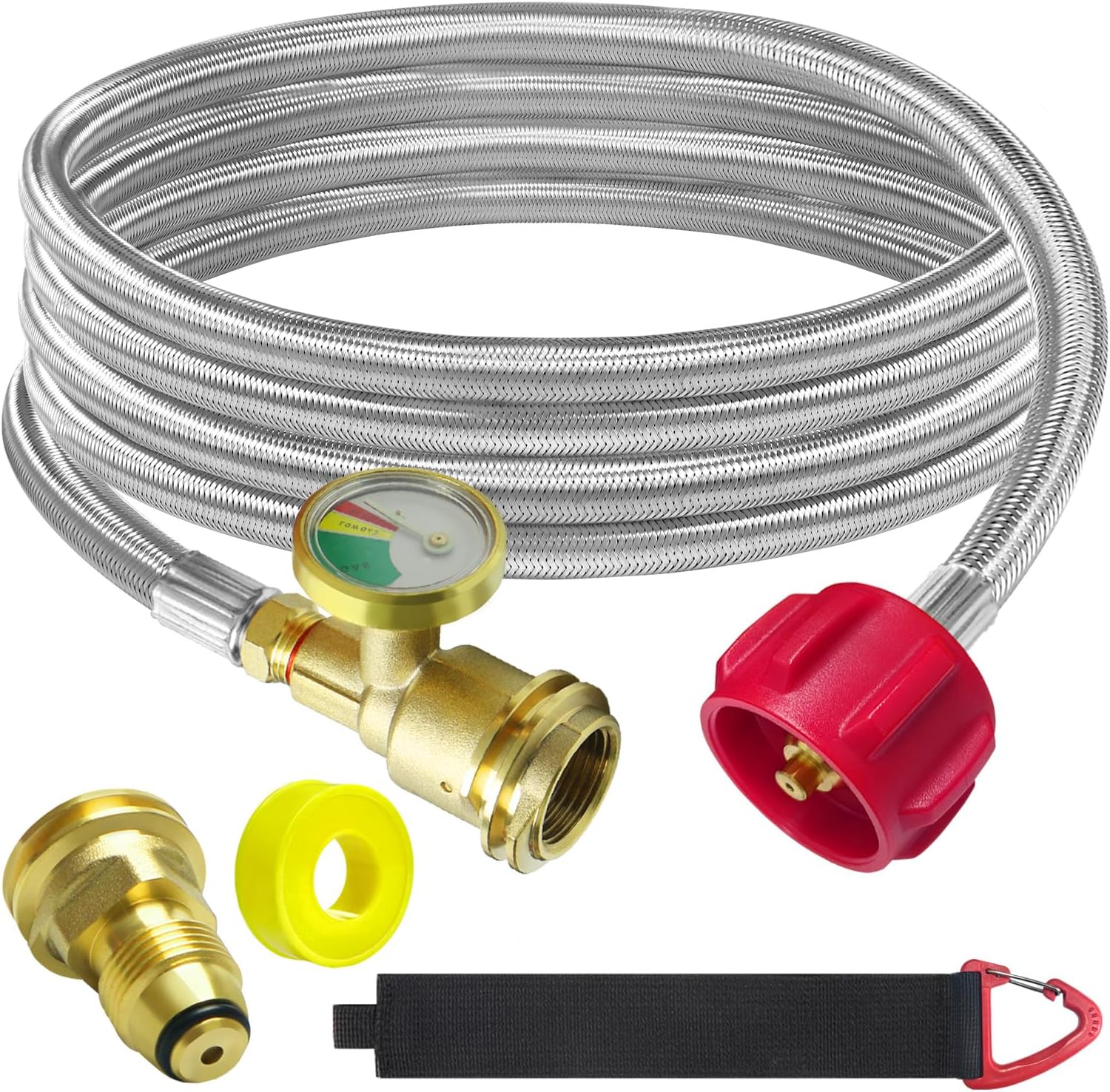 Amazon.com : MEFUN Upgraded 12 FT Propane Tank Extension Hose Braided ...