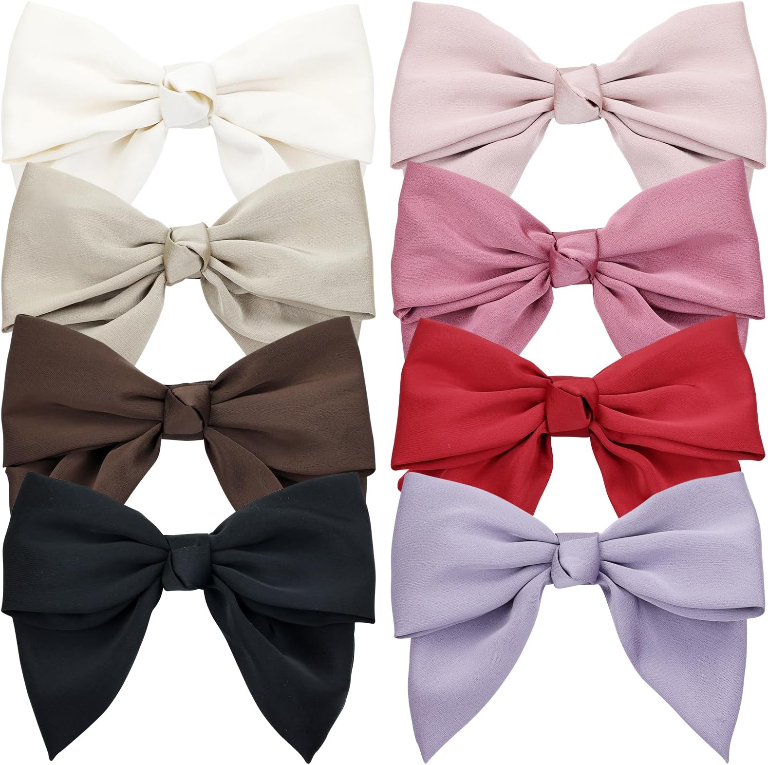 Amazon.com : 6Pcs Hair Bows for Women, Bow Hair Clips, Silky Satin Hair ...