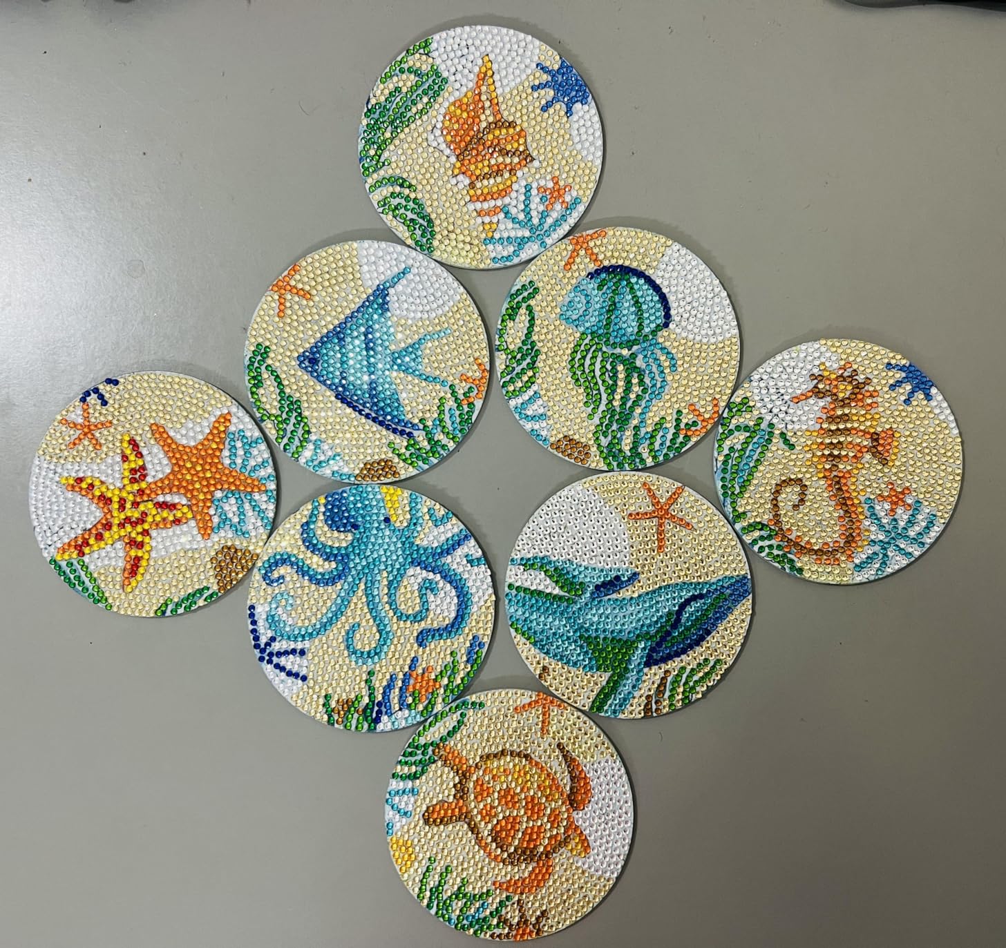 HASTHIP® 8 Pcs Diamond Painting Coasters Kits, Exquisite Diamond ...