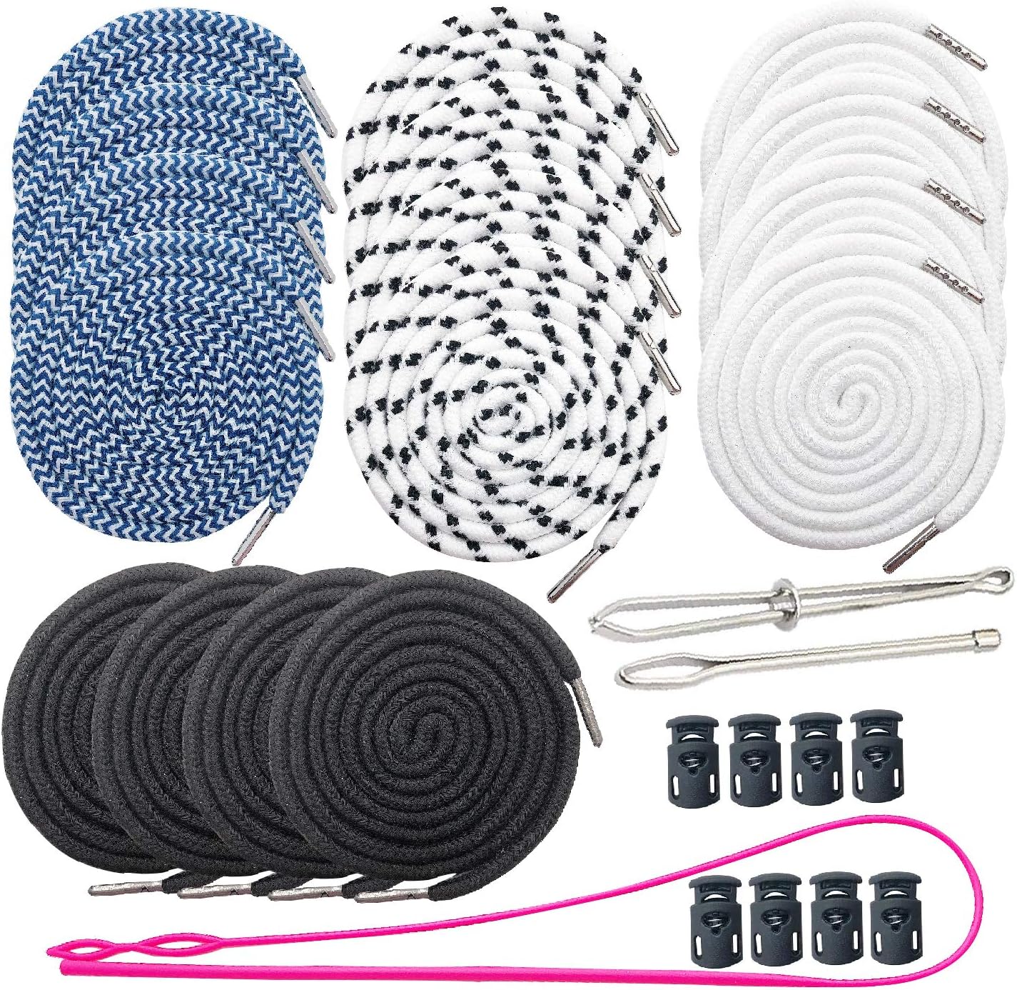 Luckkyme 16 Pack Replacement Drawstrings Drawcords 8 Pieces Cord Locks ...