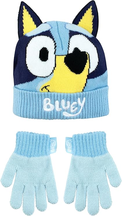 Bluey Kids Hat And Gloves Set | Girls And Boys Winter Hat And Gloves ...