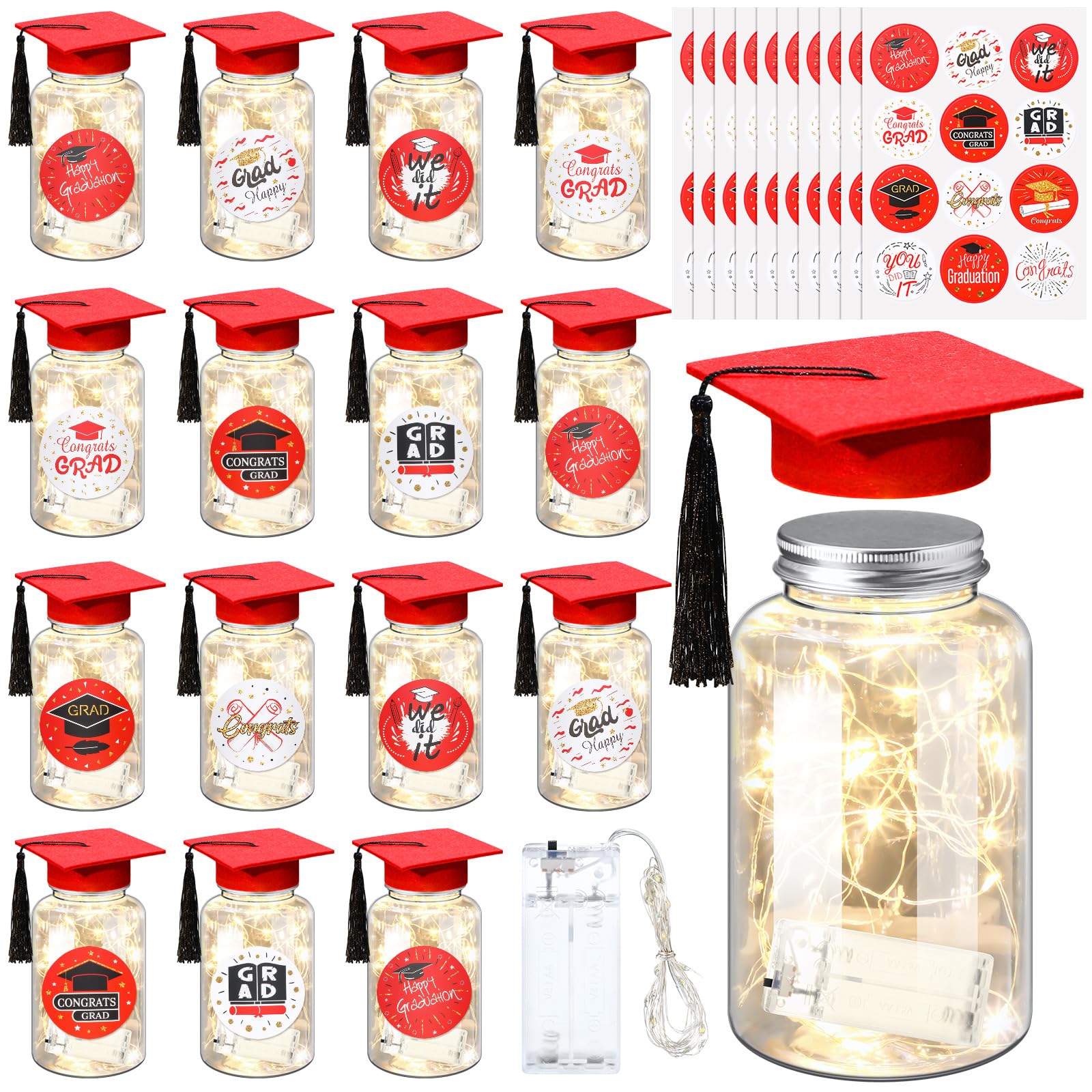 Amazon.com: Boao 16 Sets Graduation Table Decoration Set with LED Light ...