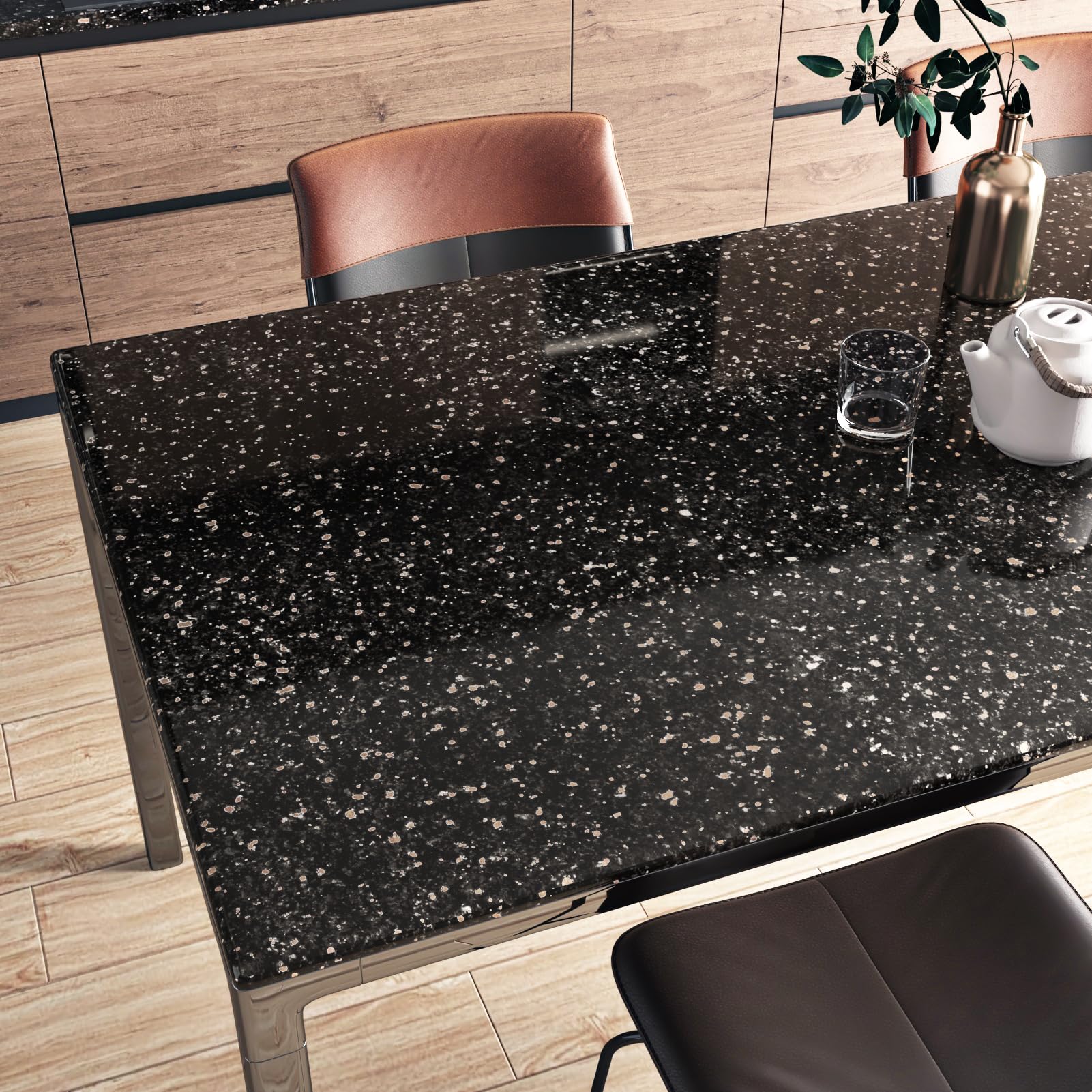Galaxy Black Granite Contact Paper for Countertops Granite Wallpaper ...