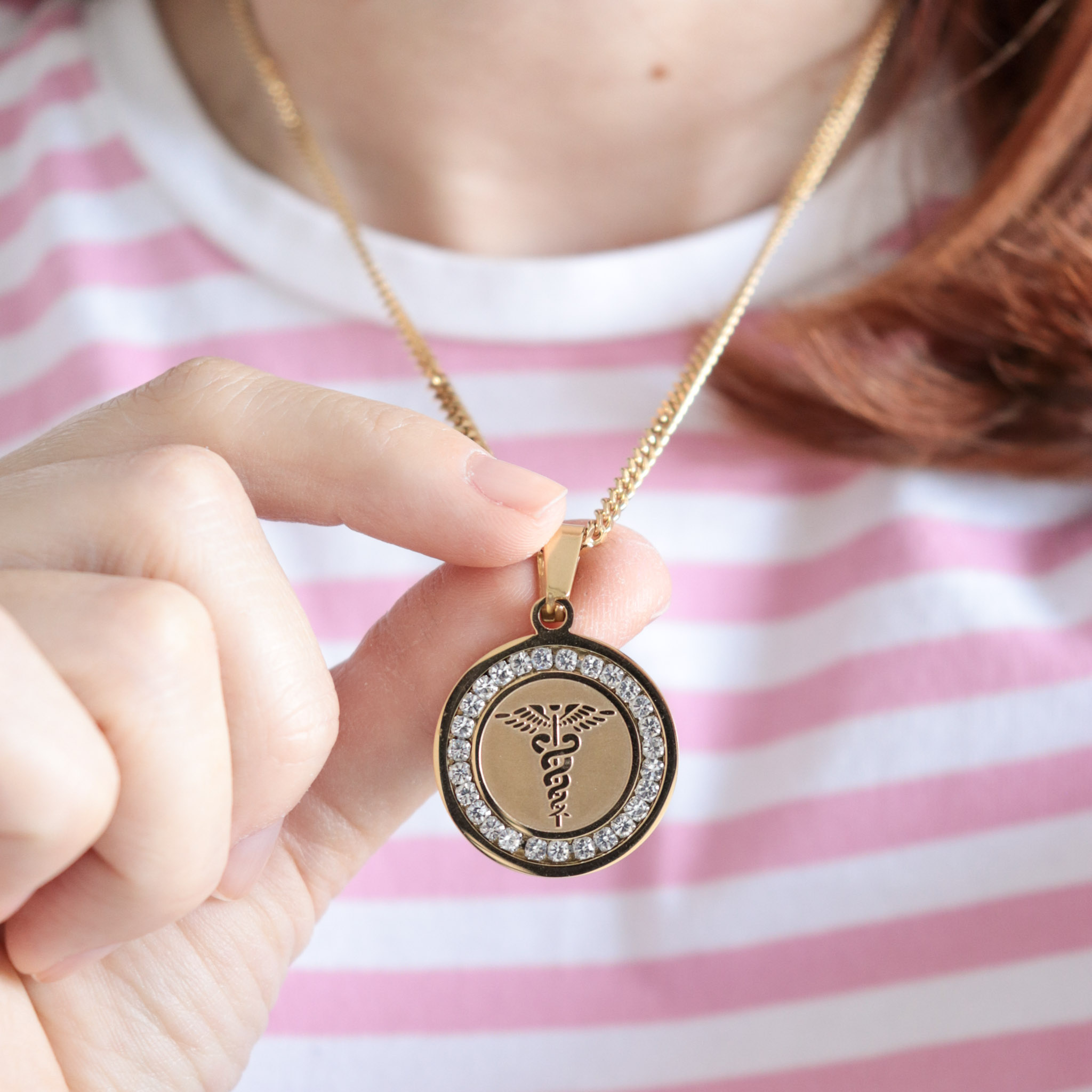 Watch Medical Alert Necklace for Women Elegant Stainless Steel ...