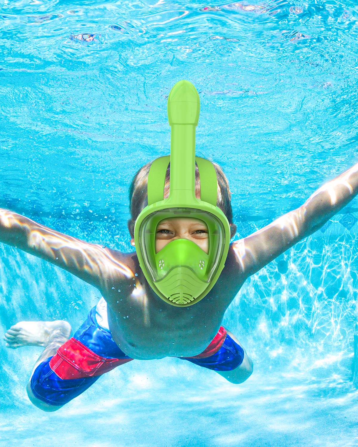 Snapklik.com : QingSong Kids Snorkel Mask Full Face, Snorkeling Set
