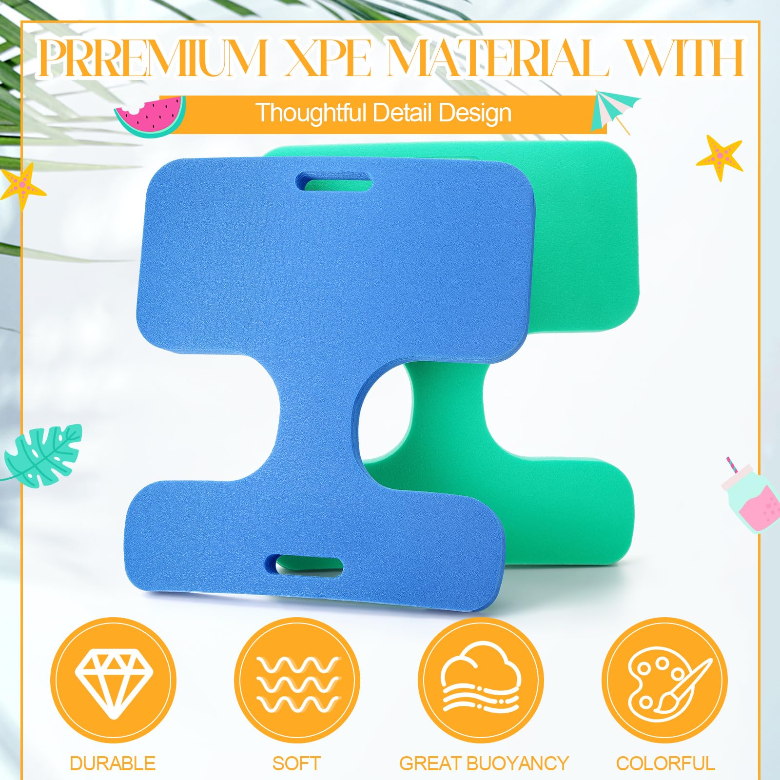 Blueweenly 4 Pcs Water Saddle Float Foam Water Saddle Buoyant Saddle 22 ...