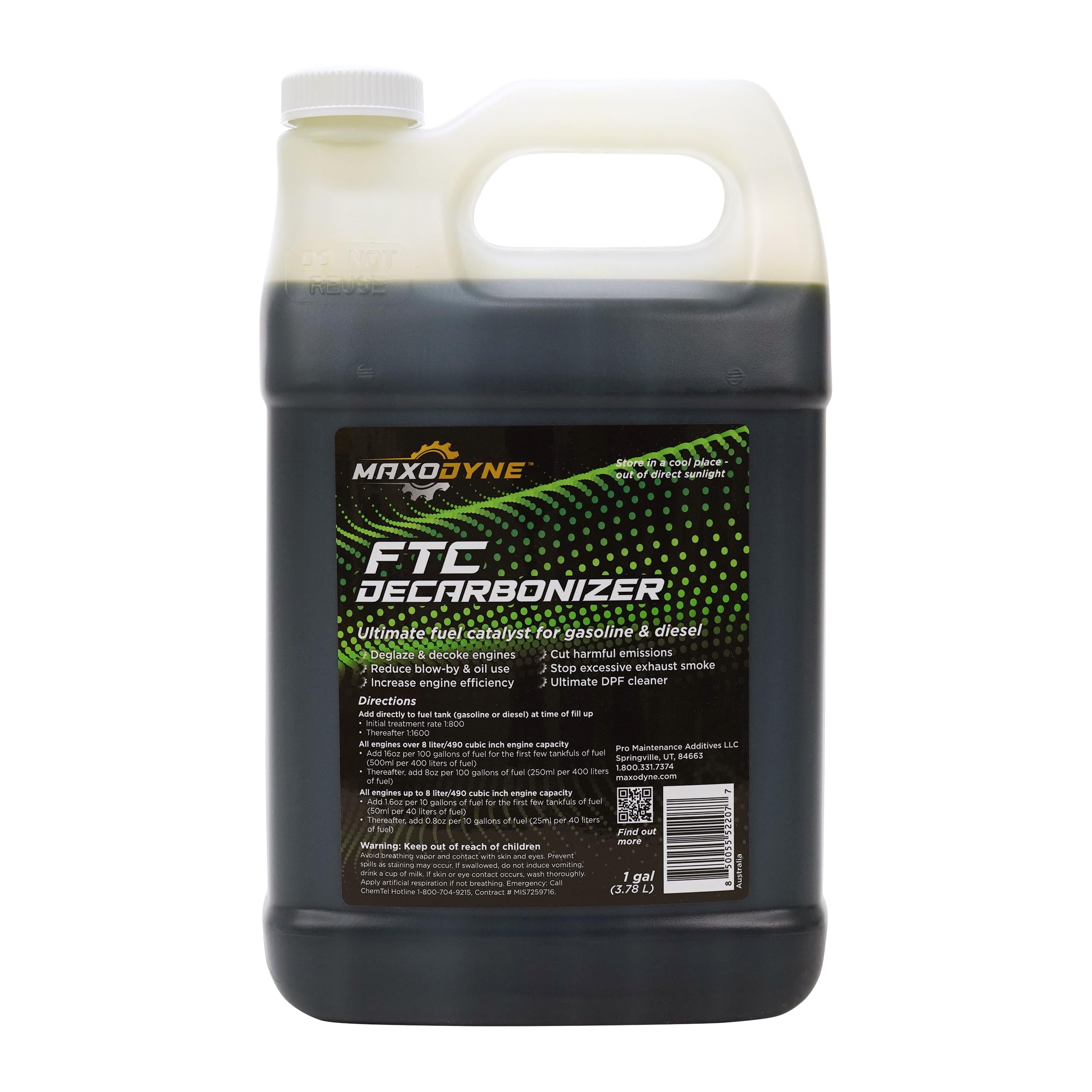 Amazon.com: MAXODYNE® FTC Decarbonizer Ultimate Fuel Catalyst 1 Gal (3. ...