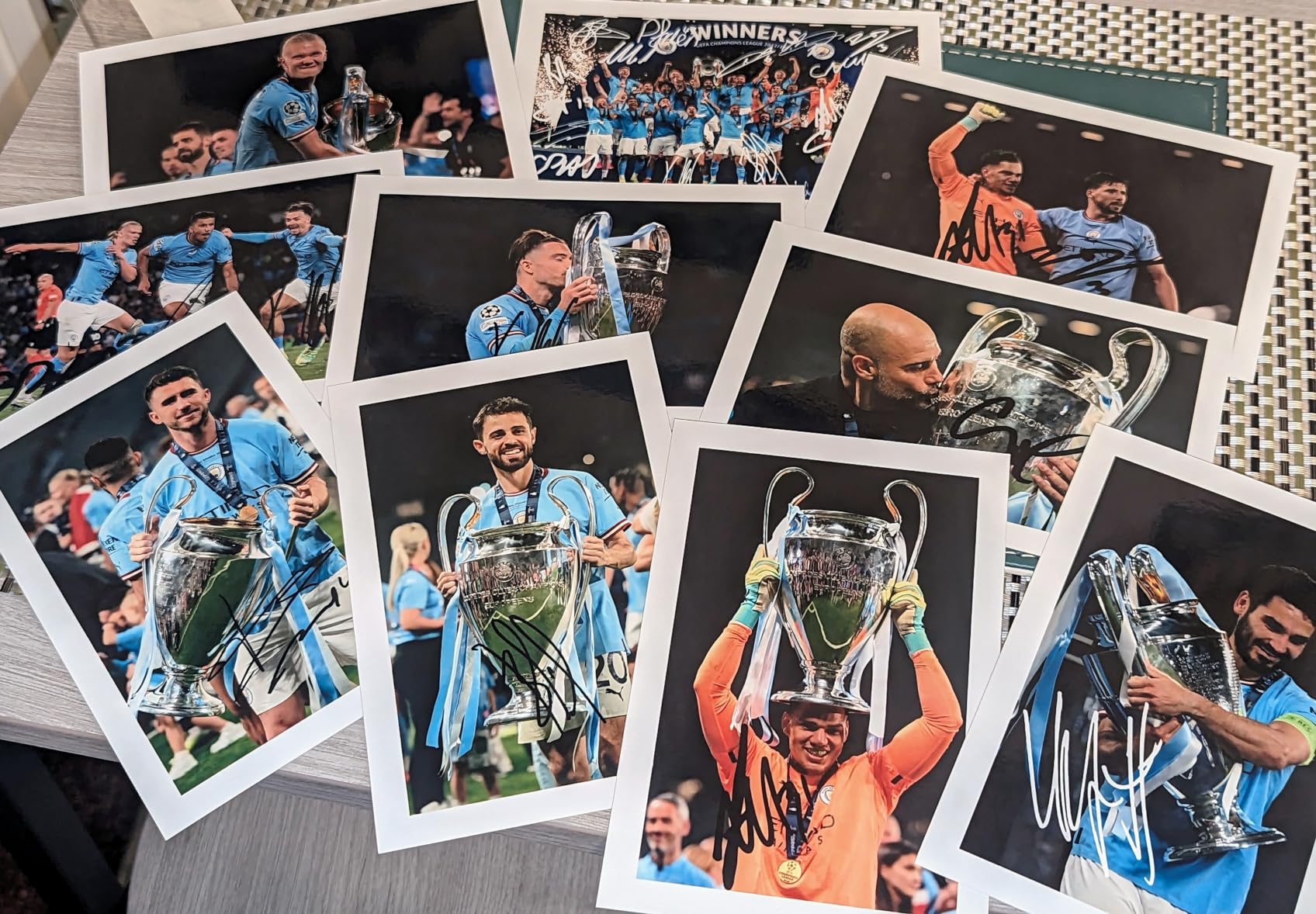 Set of 20 Manchester City 2022/23 Champions League Final Players Signed ...