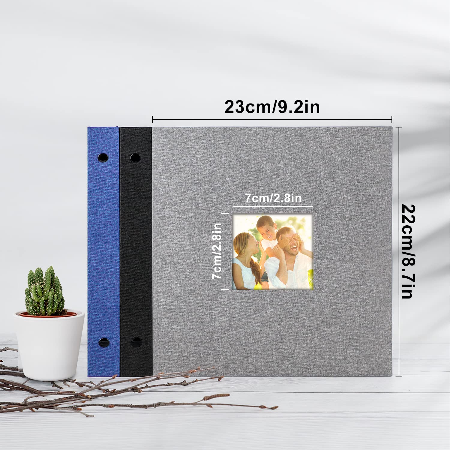 Snapklik.com : Lanpn Photo Album 8x8, Linen Hard Cover Acid Free Slip ...