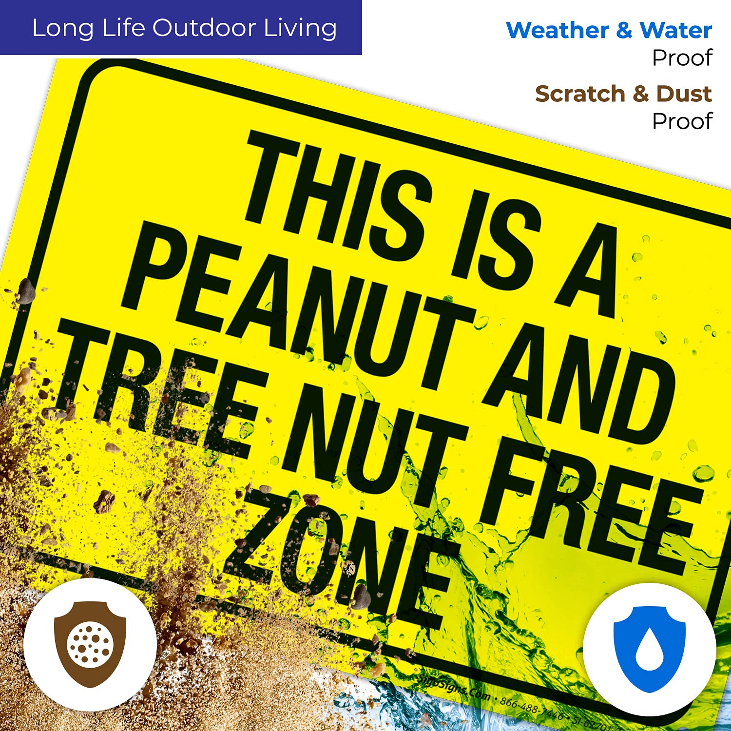 Signs And Peanut Tree Nut Sesame & Nut Free Classroom Custom Allergy