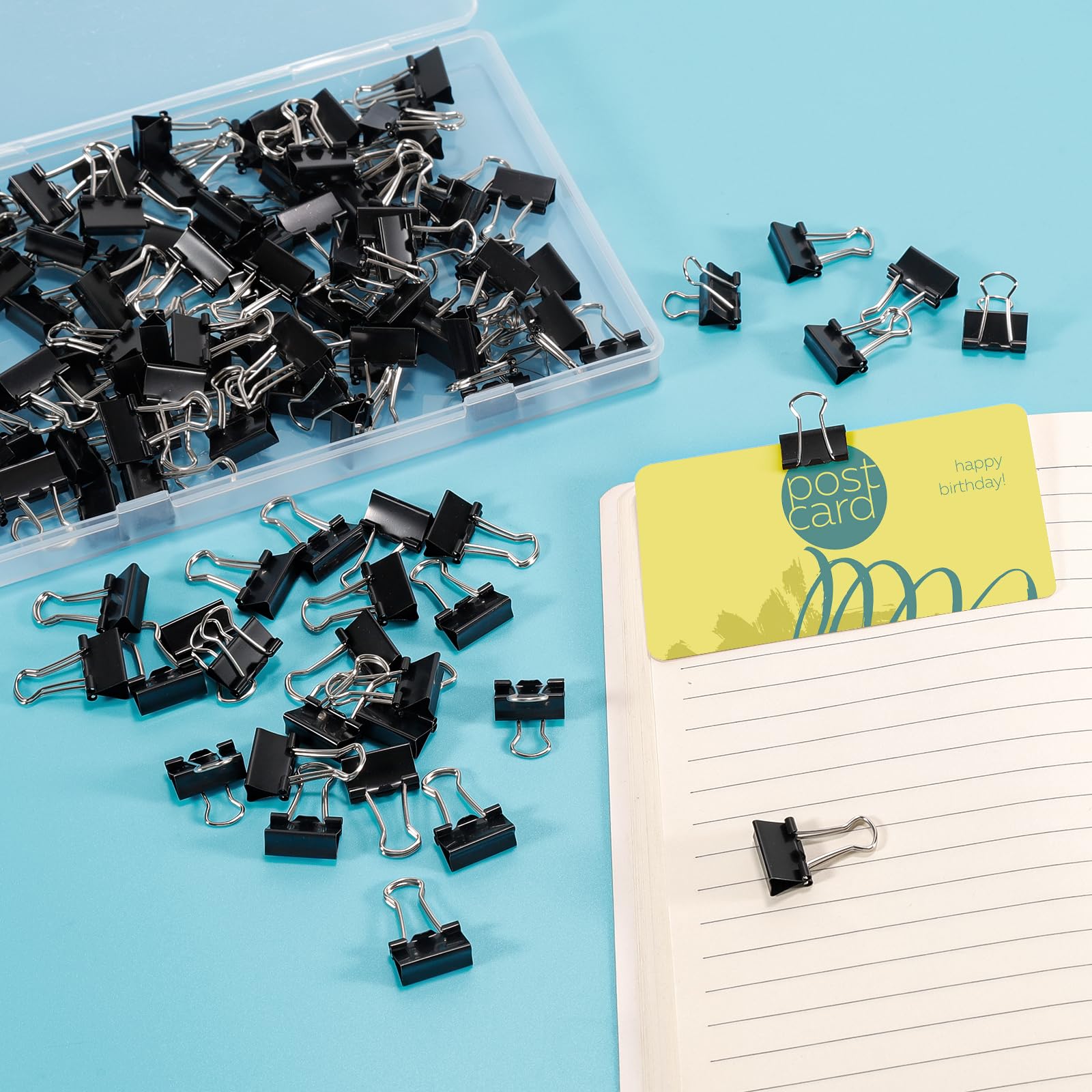 Snapklik.com : Ufmarine 120 Pcs Mini Binder Clips 15 Mm