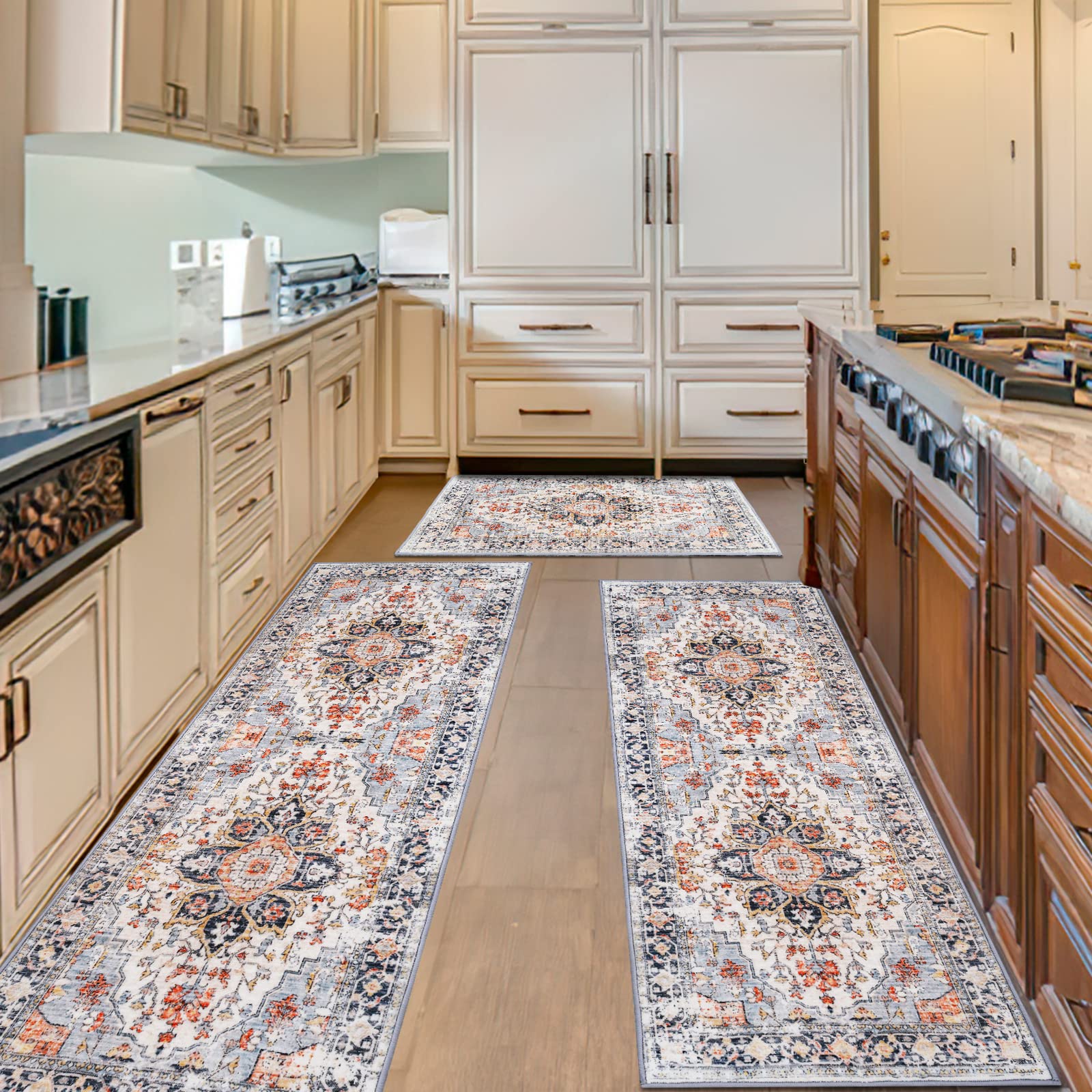 Amazon.com: Kitchen Rugs Sets of 3,Farmhouse Kitchen Rugs and Mats Non ...