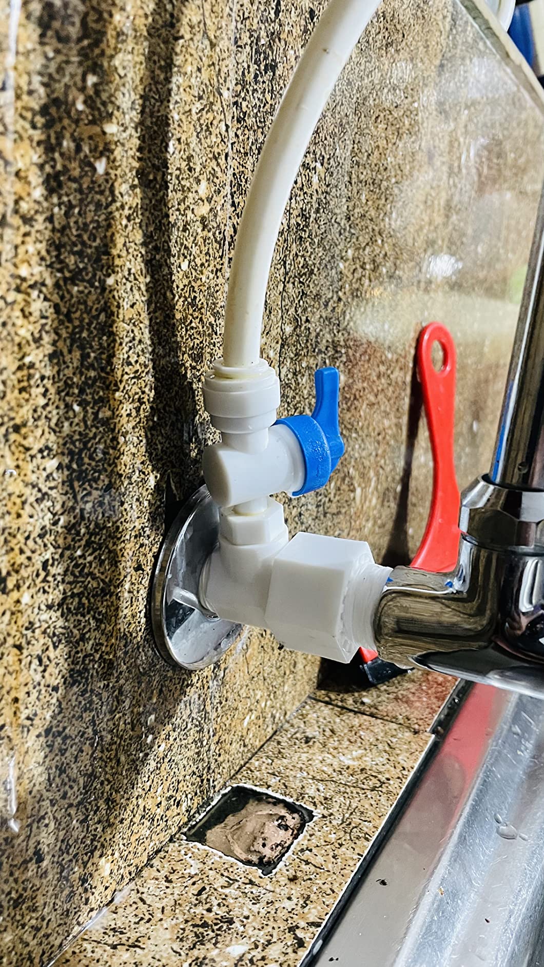 SUWATS 3/8" Plastic Inlet Valve Connector with coupling for Ro Uv Water ...