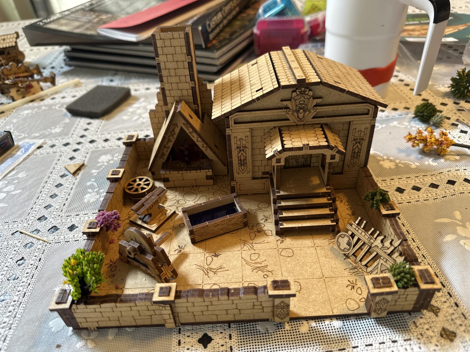 Amazon.com: TowerRex Dwarven Smithy D&D Terrain Buildings 3D Modular Tabletop Battle Mat Grid ...