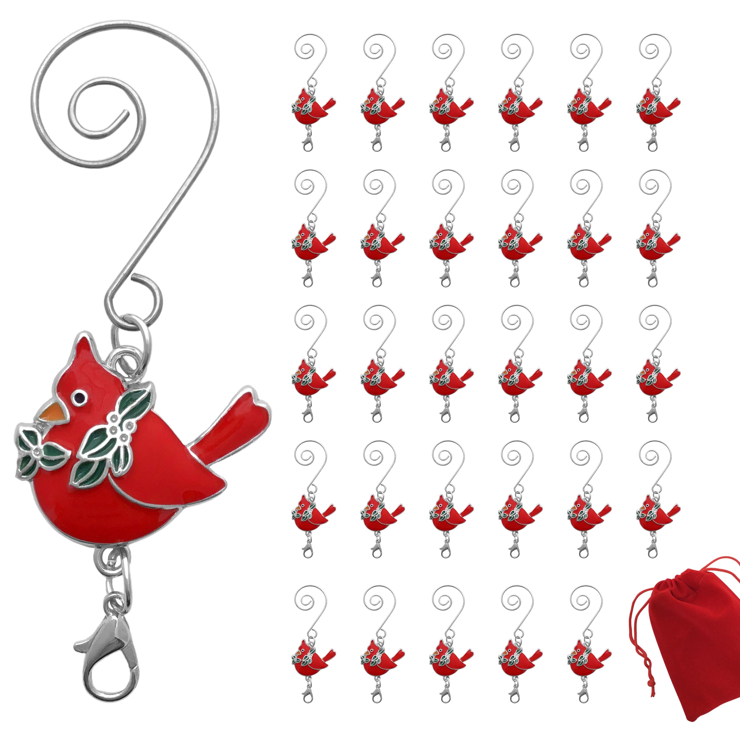 Amazon.com: BANBERRY DESIGNS Cardinal Christmas Ornament Hook with S ...