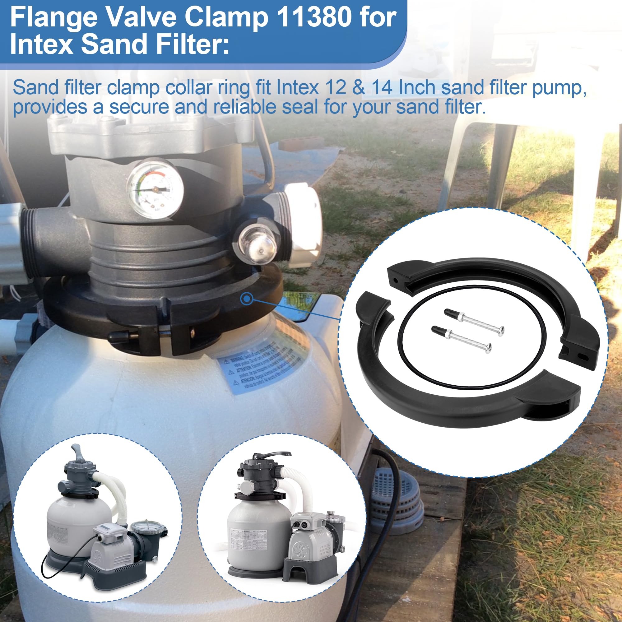 Snapklik.com : Ophjerg 11380 Pool Filter Clamp Only For Intex 12 & 14 ...