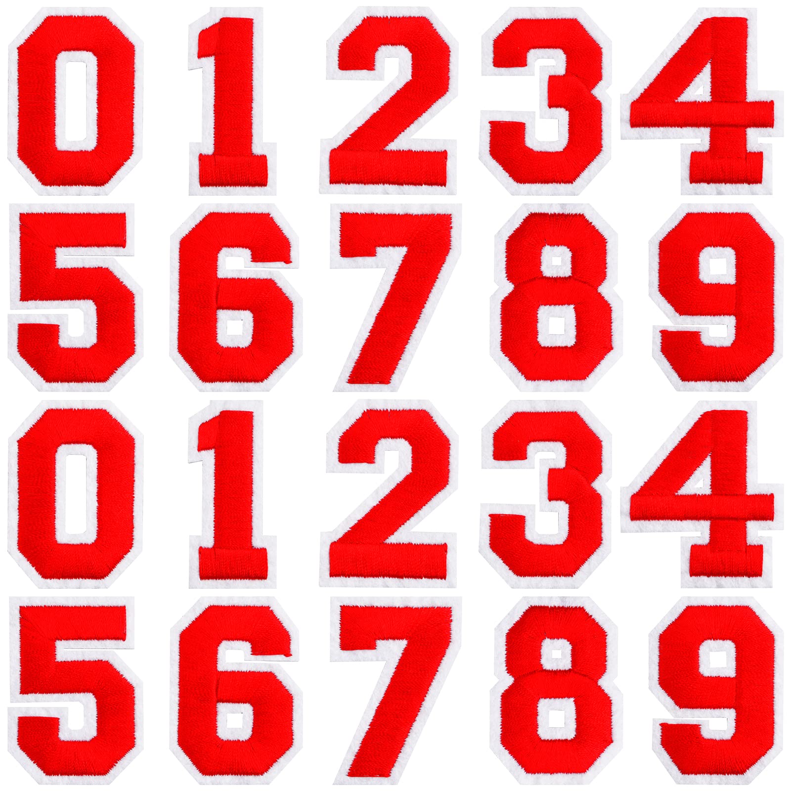 Amazon.com: 40pcs Red Number Patches Sew On Decals Number 0 to 9 Iron ...