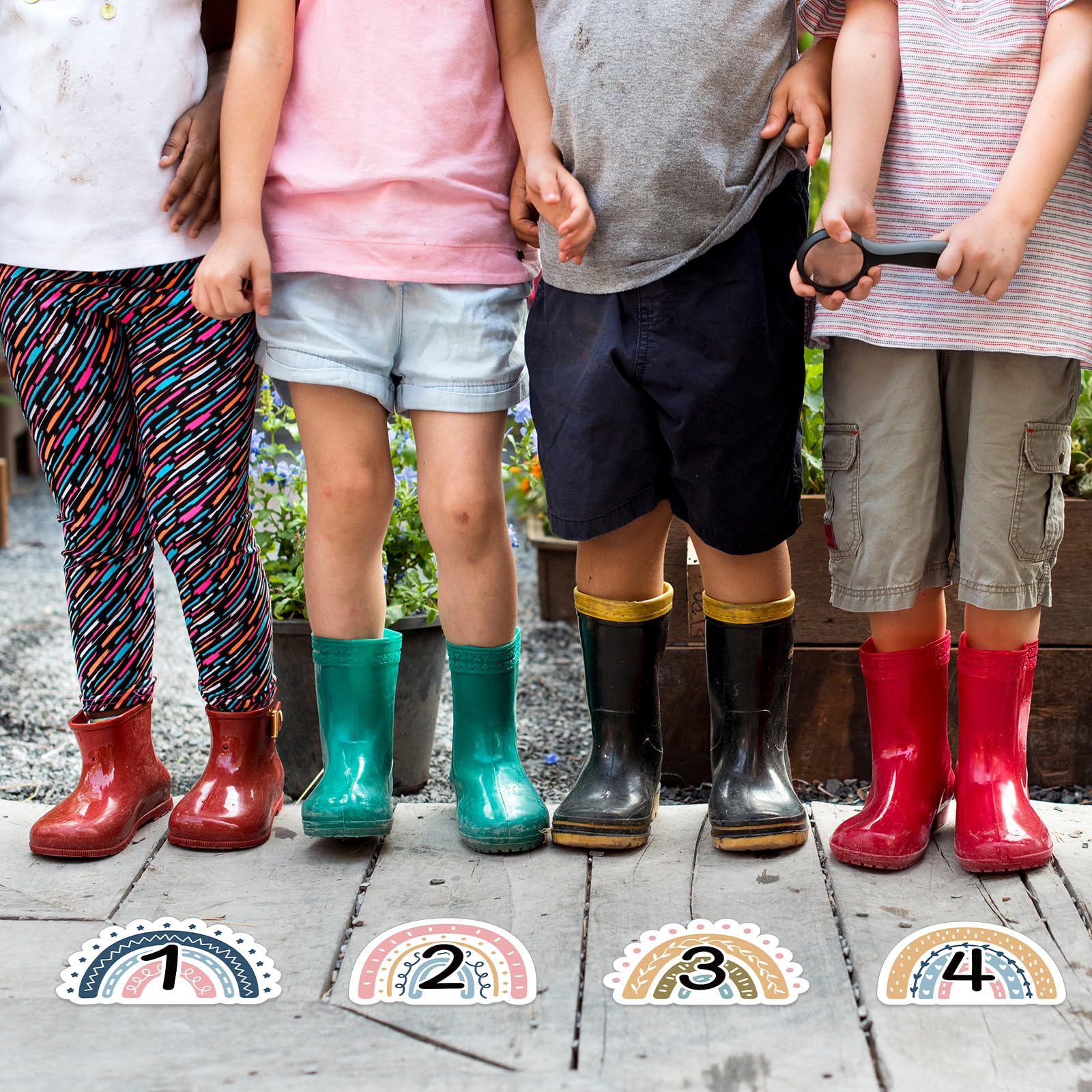 Snapklik.com : 48PCS Boho Rainbow Numbers Stickers Classroom ...