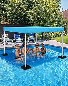 Amazon.com : Floating Pool Umbrella - Heavy Duty 6’× 6’× 4' Polyester ...