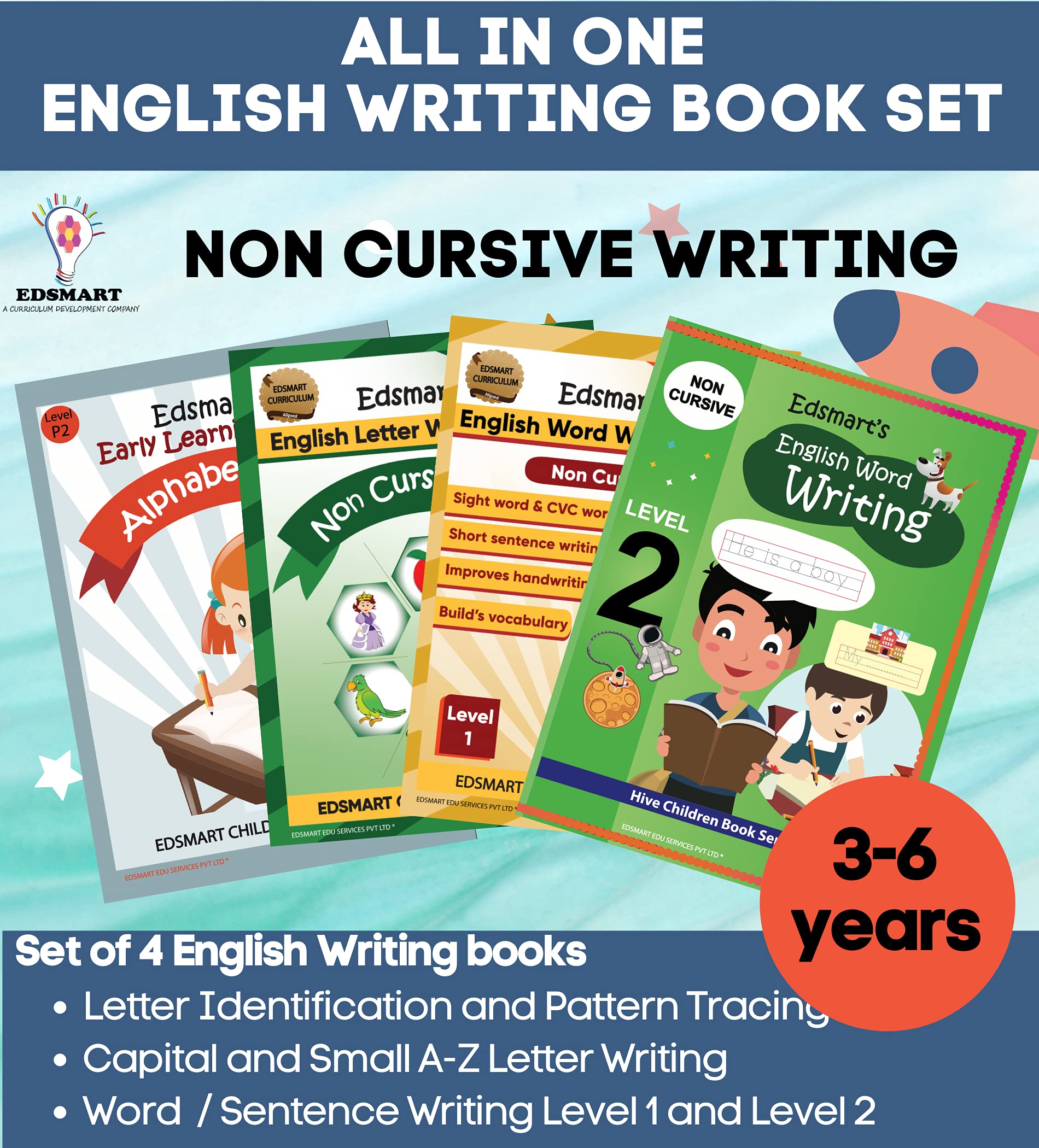 English Writing Books Combo 4 Books Set Pattern Tracing Alphabet ...
