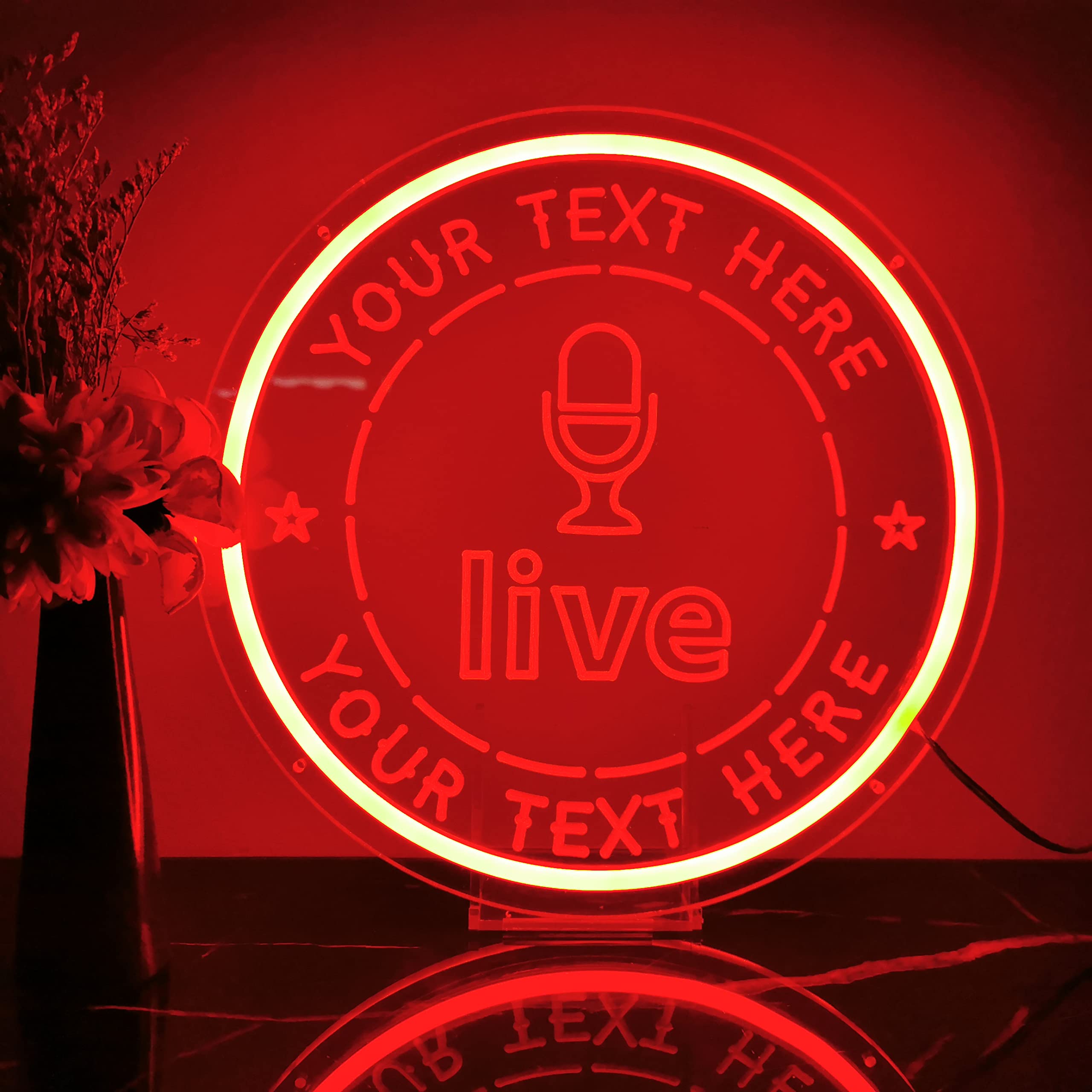 Amazon.com : Custom Live On Air Neon Signs for Wall Decor,Personalized ...