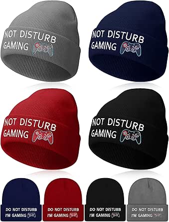 Amazon.com: Cuffbow 4 Pcs Game Gifts for Men Boys Funny Gamer Beanie ...