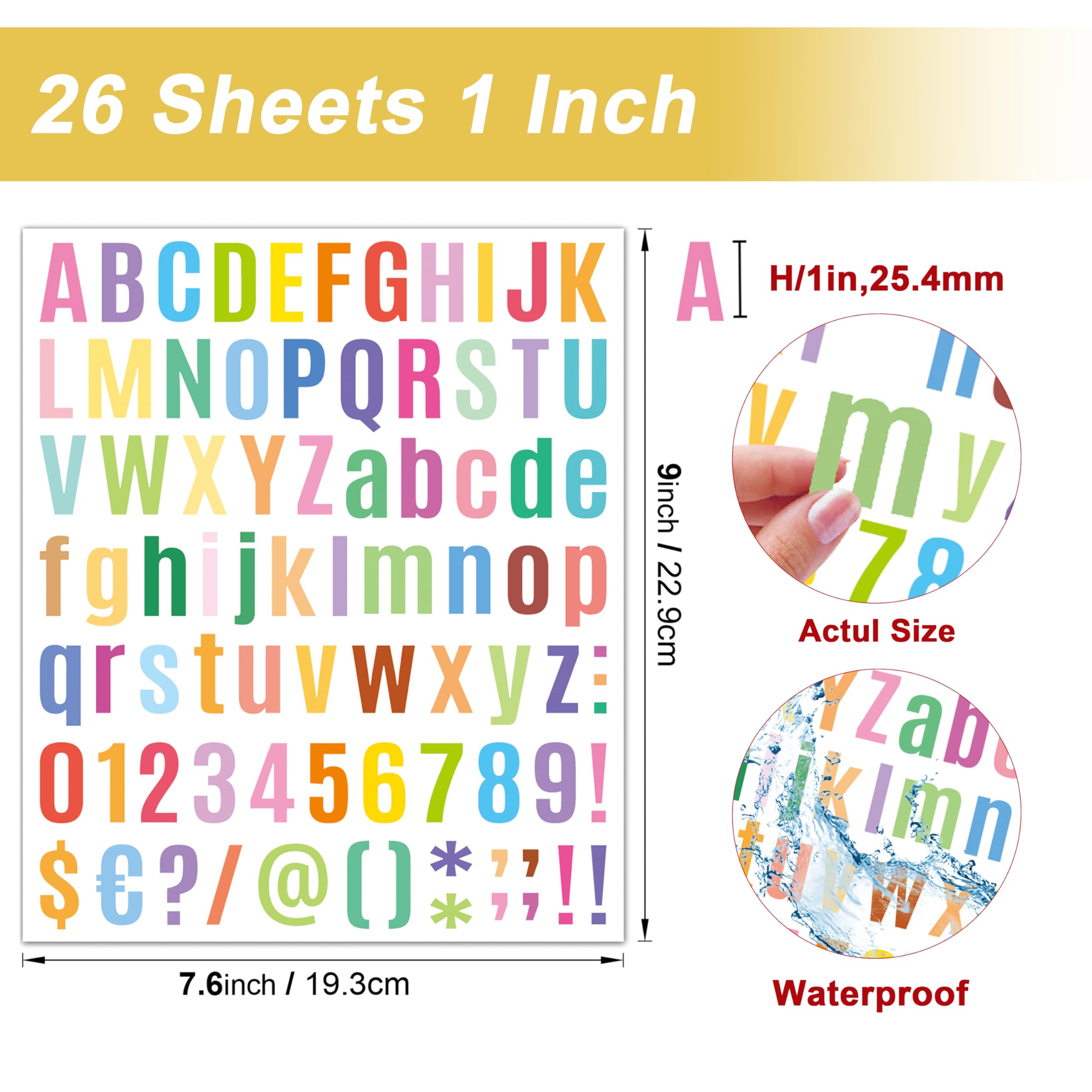 Snapklik.com : AVERZELLA 2200 PCS Small Letter Stickers Colorful 1 Inch ...