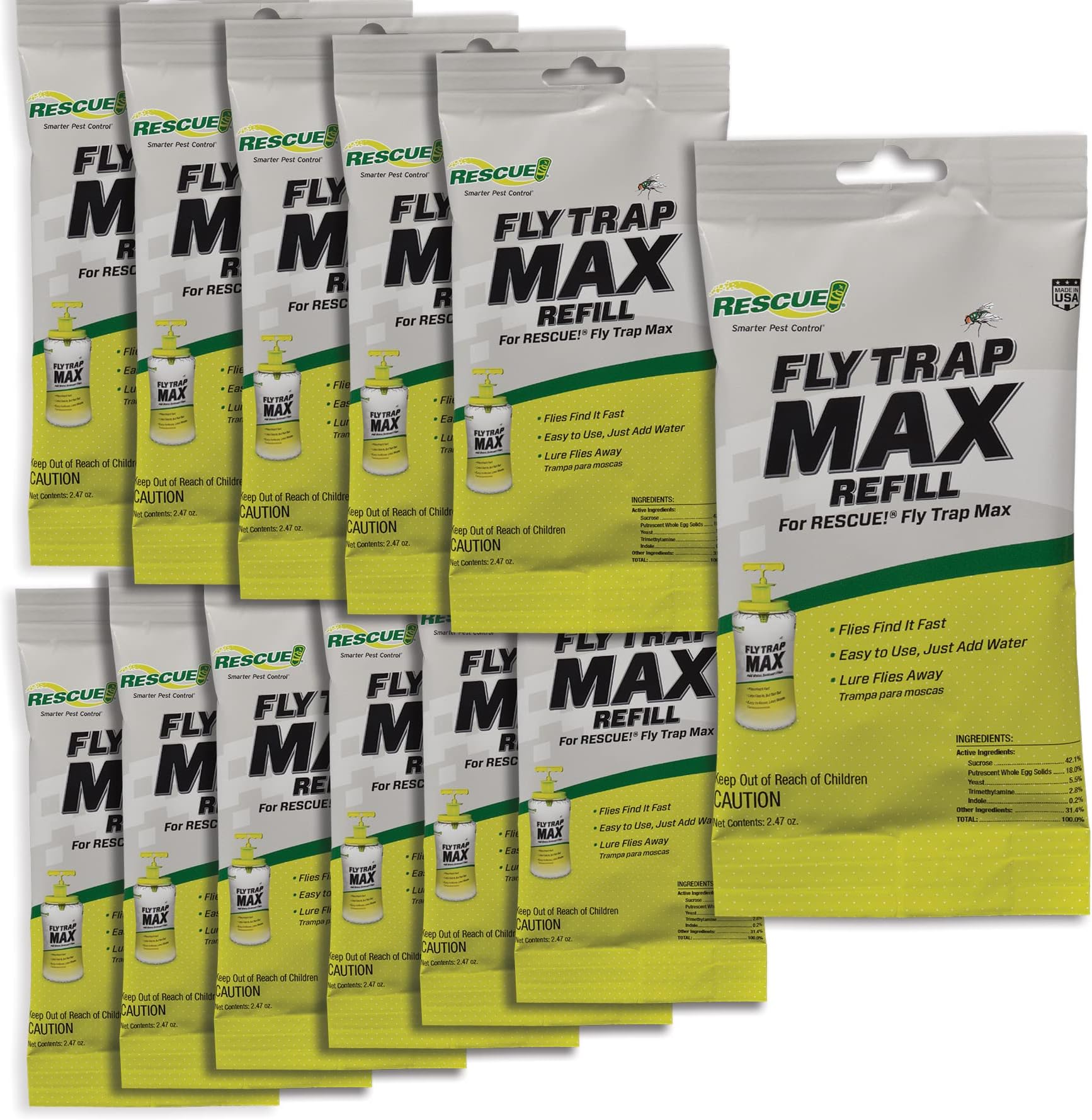 Amazon.com : RESCUE! Outdoor Fly Trap - Reusable - 3 Traps : Patio ...