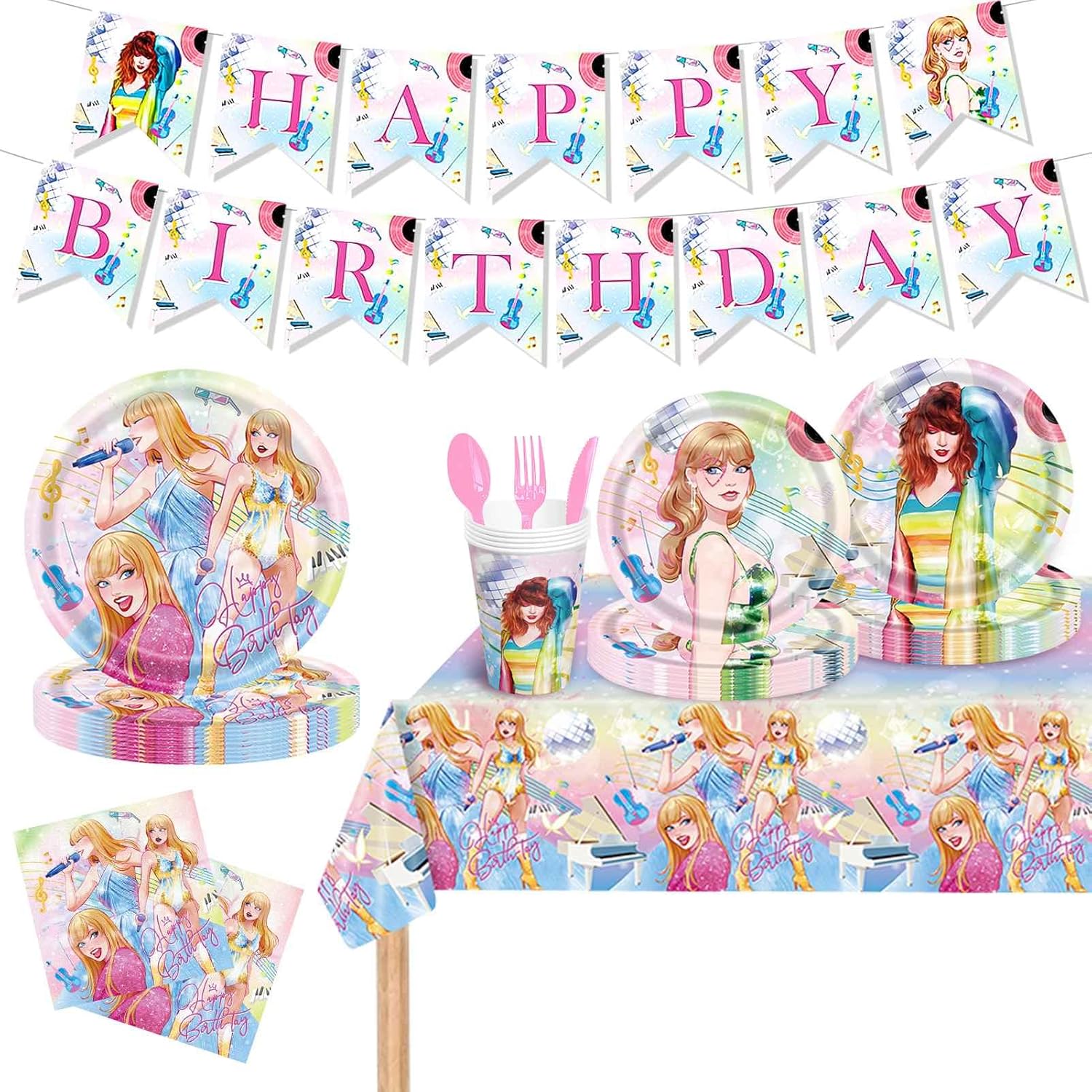 Amazon.com: Hokoad 170pcs Singer Birthday Party Decorations Singer ...