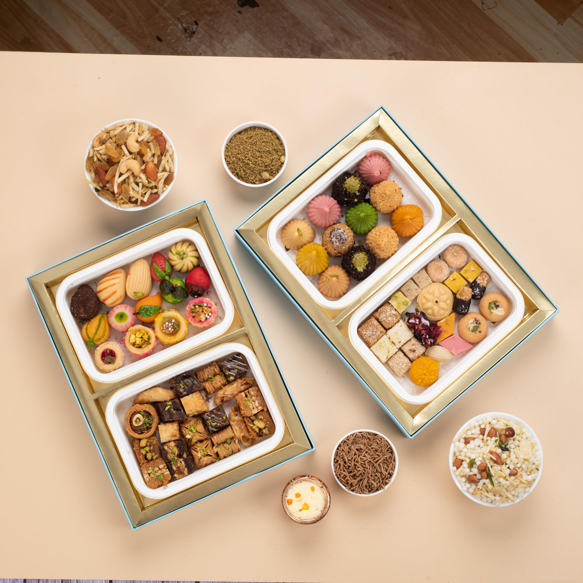 Chappan Bhog Box with 56 Varieties of Baklavas and Indian Sweets 1 Kg ...