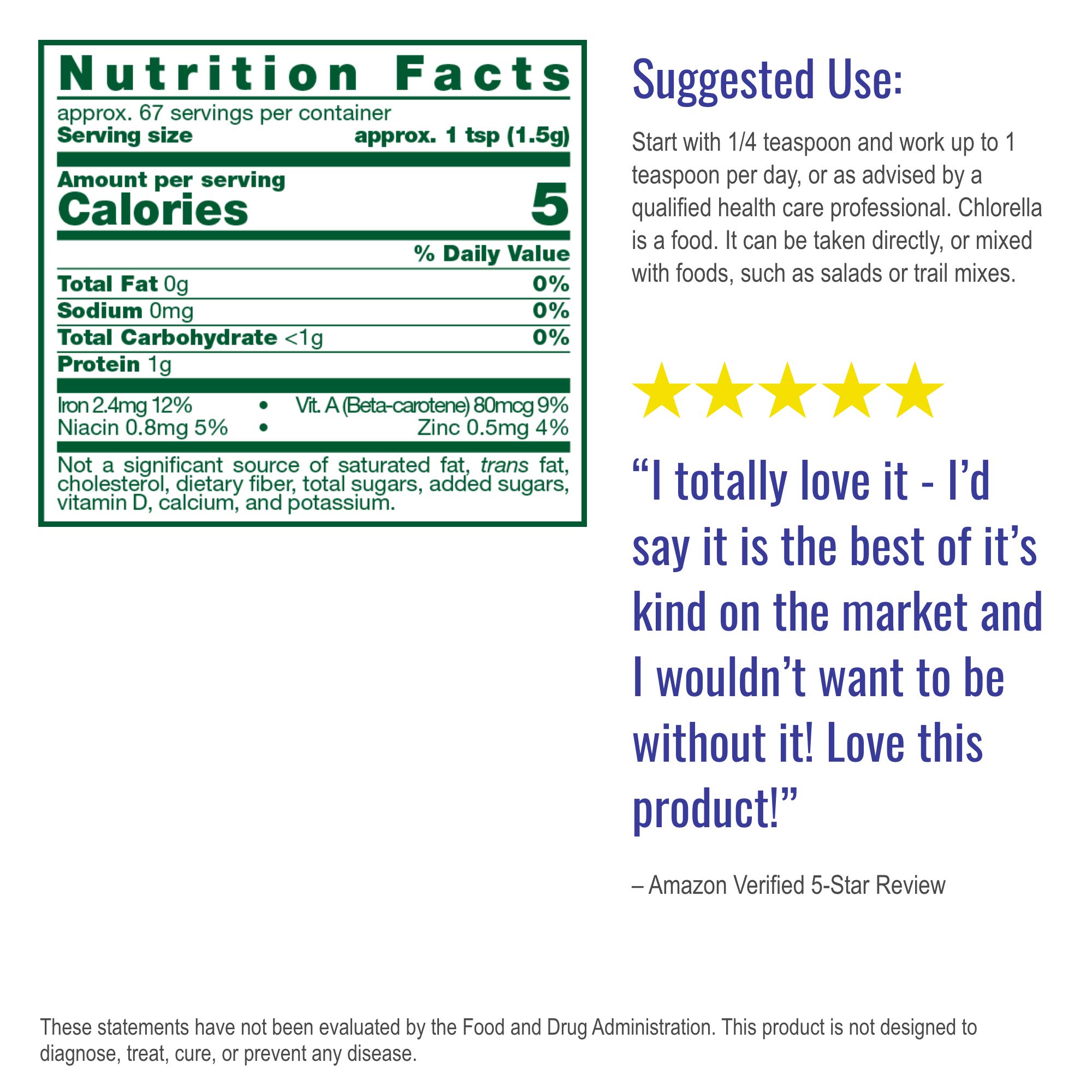 Buy HealthForce SuperFoods Chlorella Manna Powder - 100 Grams ...