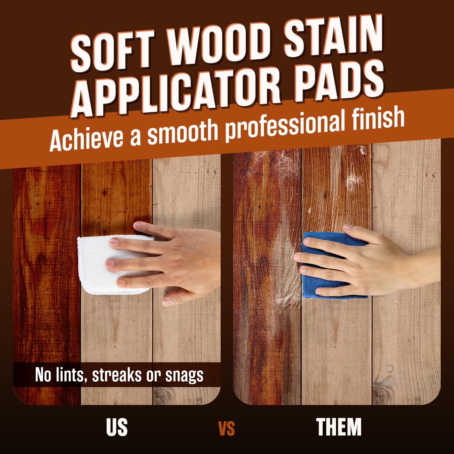 Snapklik.com : Impresa 6 Pack Wood Stain Applicator Pads - Lint-Free ...