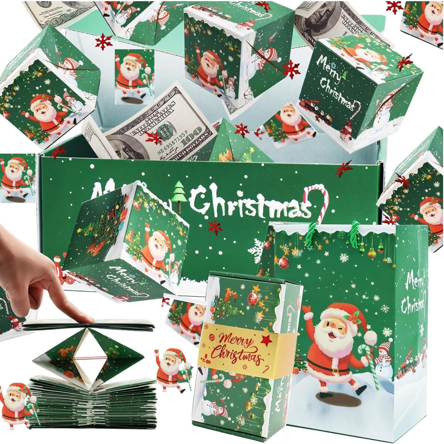 Amazon.com: Surprise Gift Box Explosion for Money, Merry Christmas ...