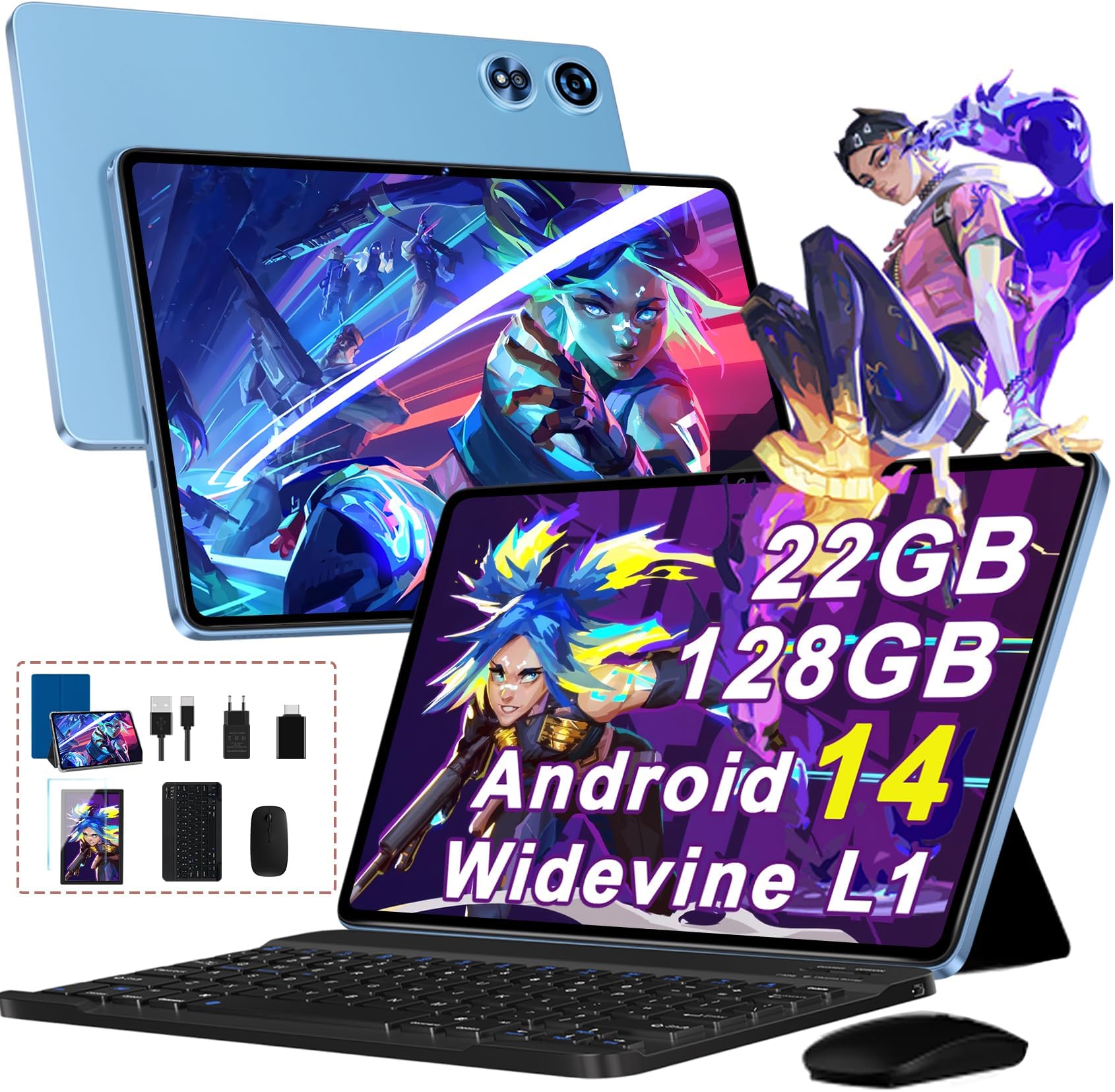 Biegedy Tablet 10 Pollici Tablets Android 14 Octa-Core 2.0 GHz, 22GB ...