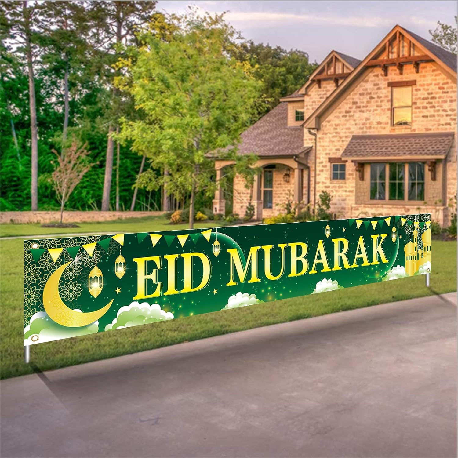 Amazon.com: Eid Mubarak Decorations Banner, Muslim Ramadan Kareem Eid ...