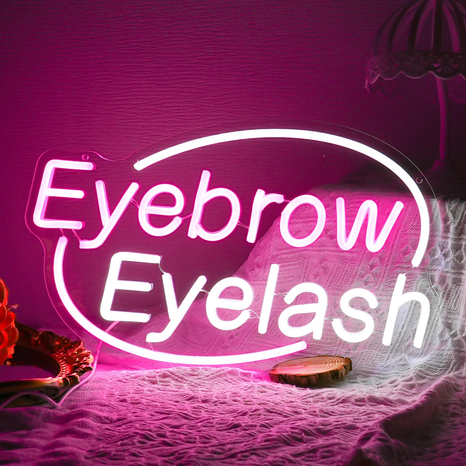 Snapklik.com : Eyebrows Eyelash Neon Sign, Pink Light Up Neon Lights ...