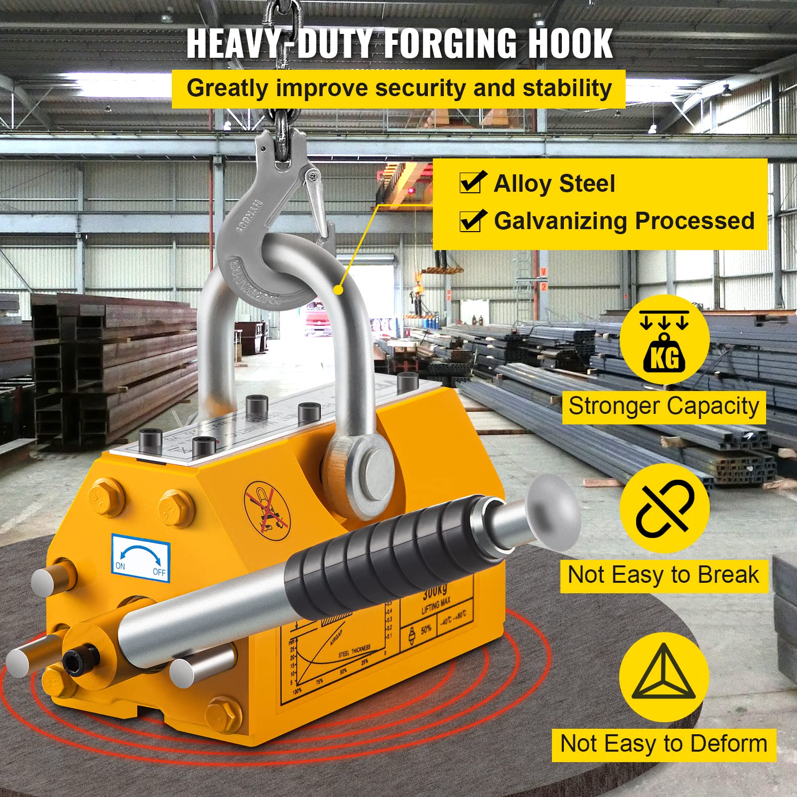 Snapklik.com : Happybuy Steel Magnetic Lifter 880 LB Metal Lifting ...