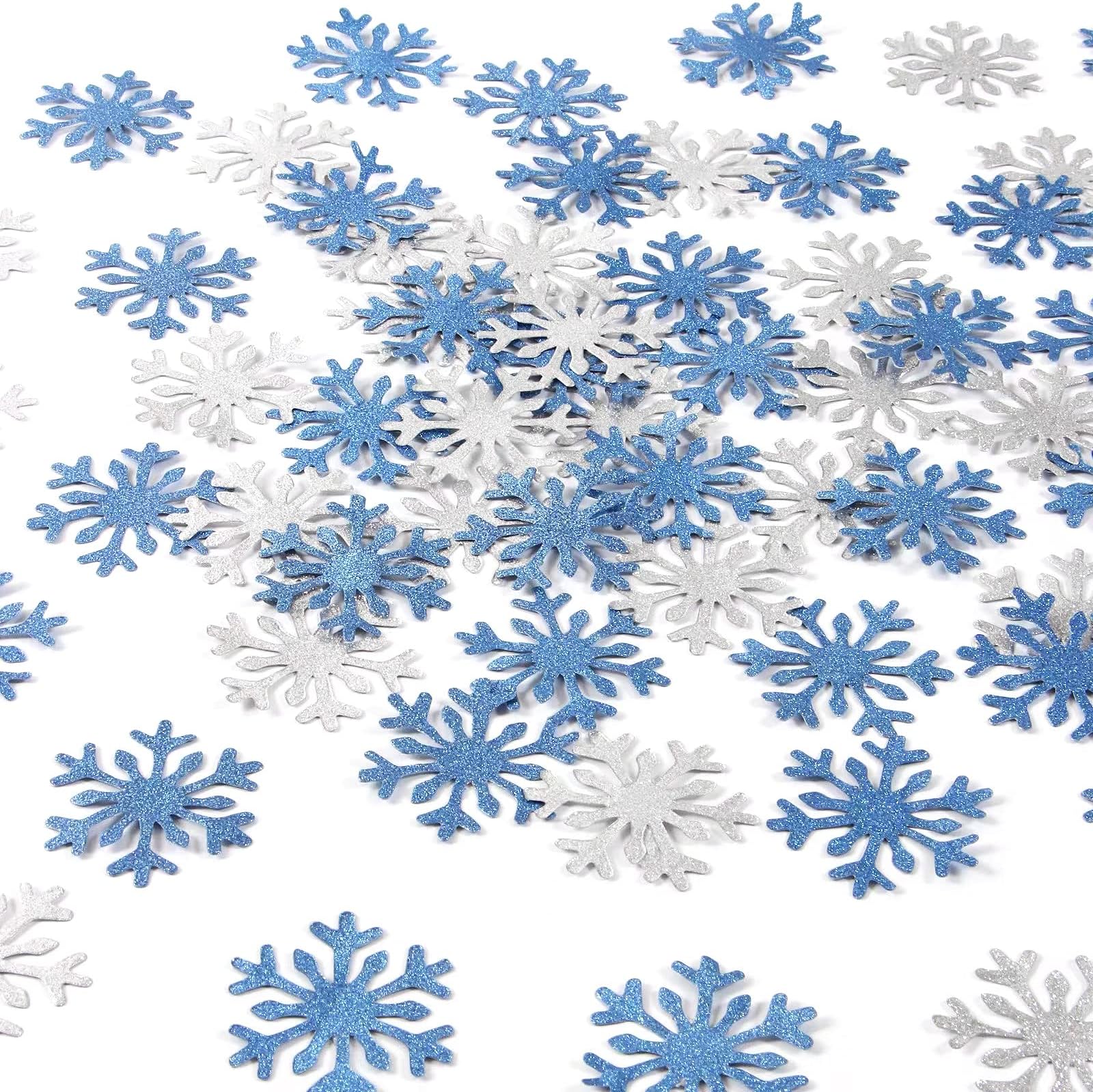 Amazon.com: Snowflakes Confetti for Winter Wonderland Frozen Party,Blue ...