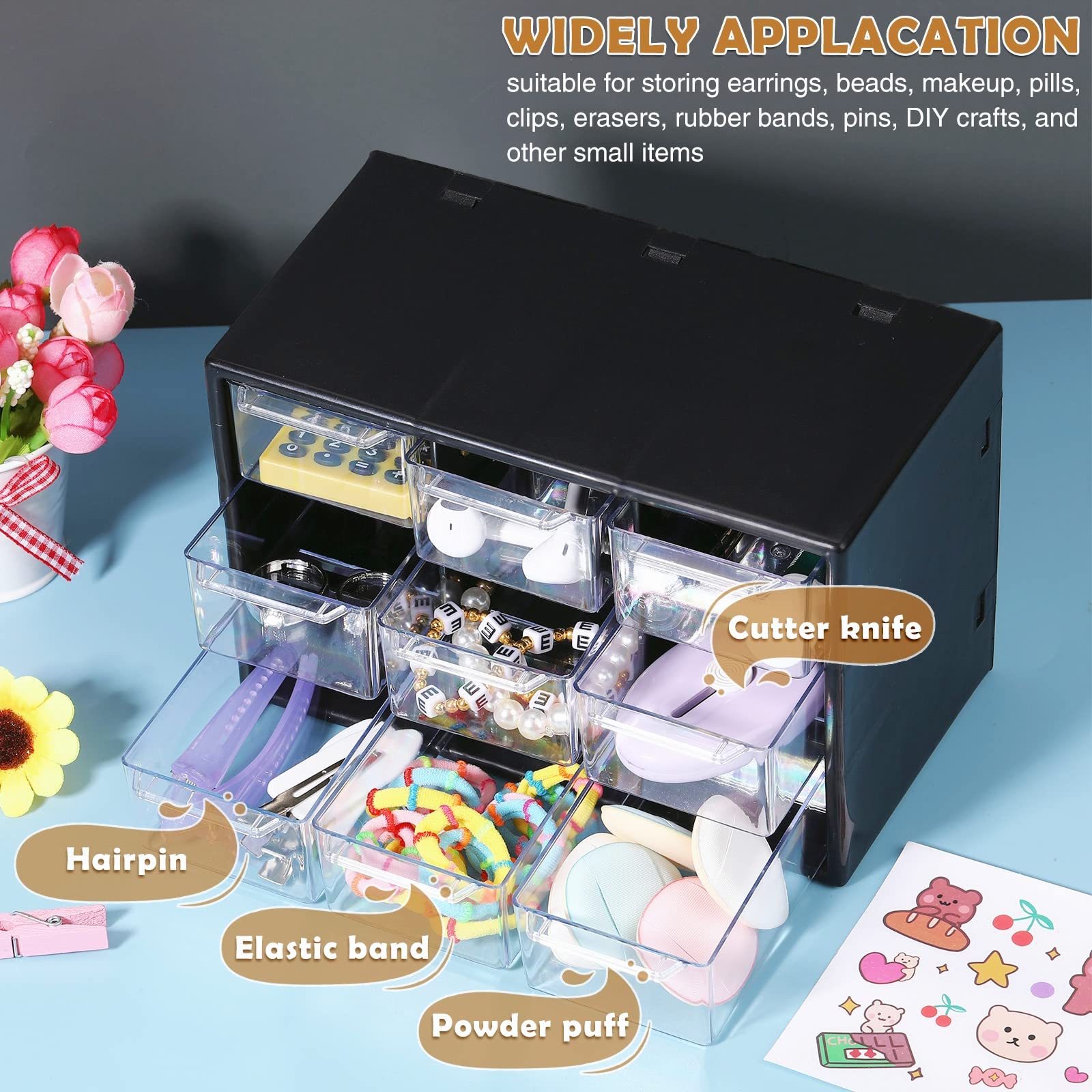 6 Pcs Mini Drawer Organizer Small Organizer with Drawers Plastic ...