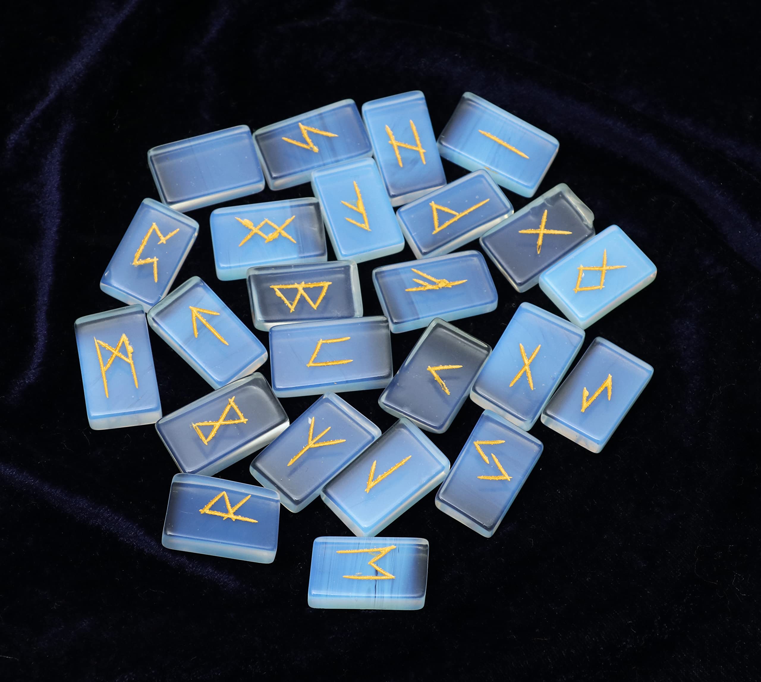 Buy ZAICUS Brick Shape Rune Stones Set Polished Witches Crystal with ...